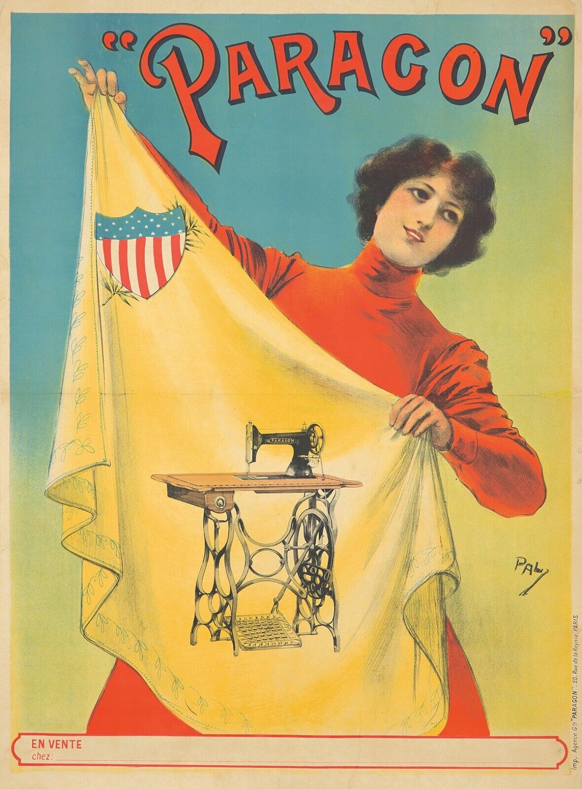 Pal [Jean De Paleologu] Vintage Paragon Sewing Machine Poster Available ...