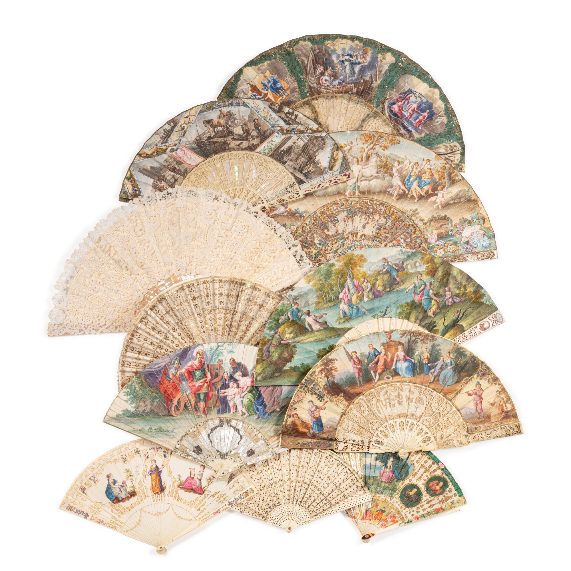 A collection of ten ivory and silk fans, 18th to 20th centuries | Hôtel ...