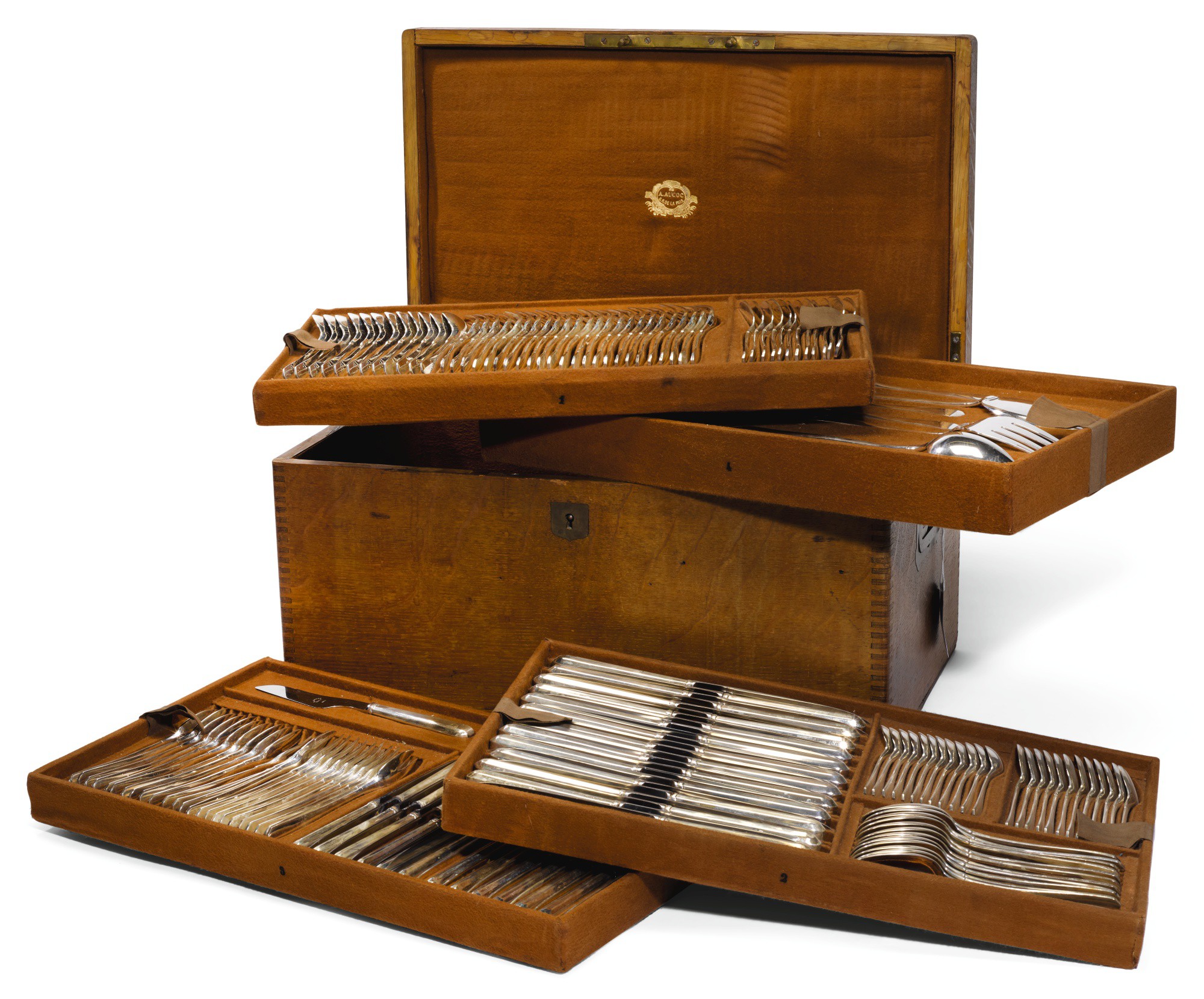 A FRENCH SILVER FLATWARE SERVICE, MAISON AUCOC, PARIS, CIRCA 1900 ...