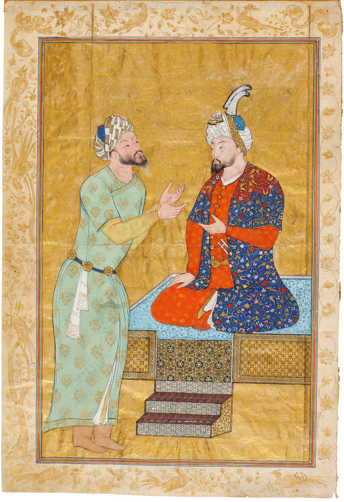 A KING TALKING TO A DIGNITARY, BY HOSSEIN BEHZAD, PARIS OR TEHRAN ...