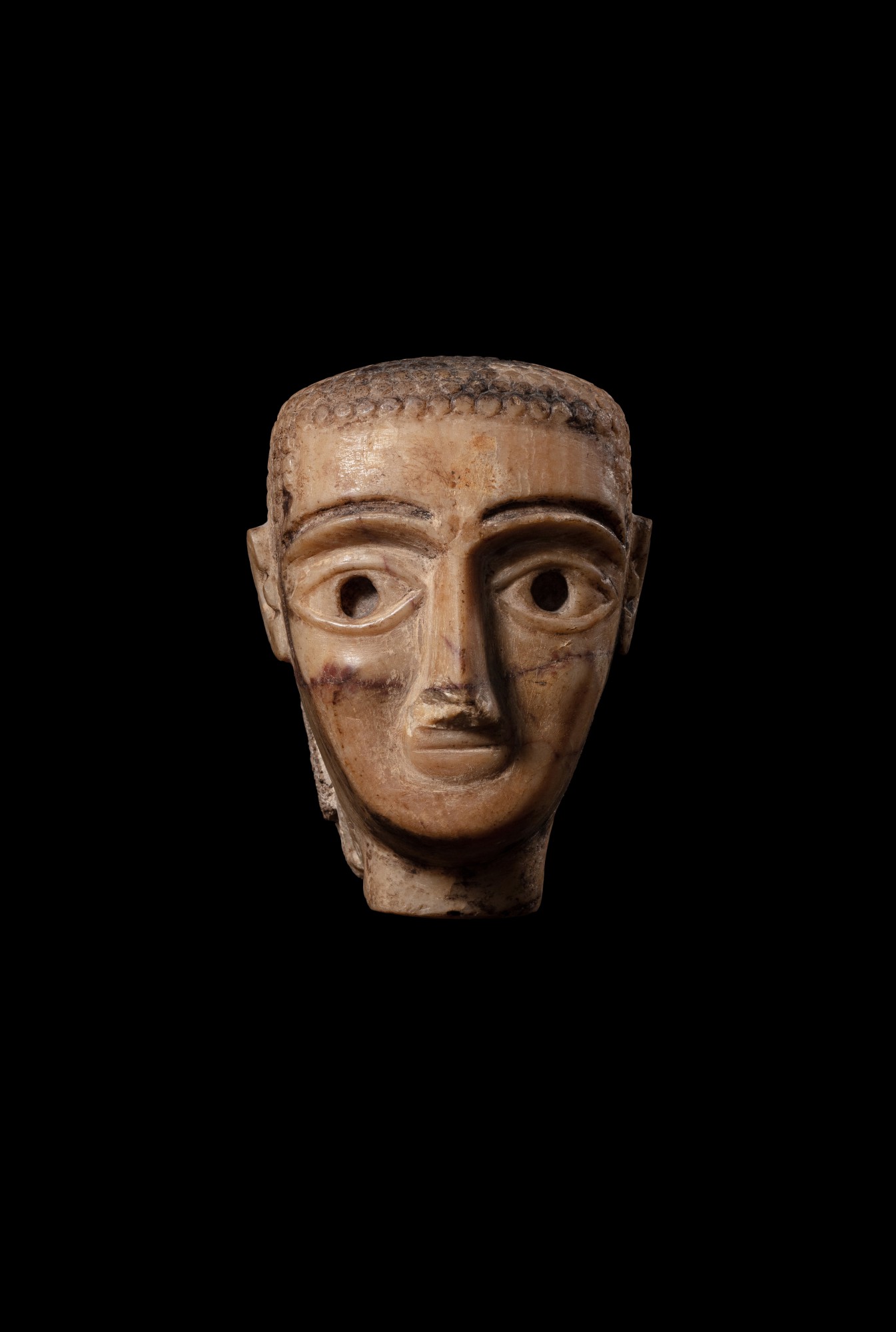 A South Arabian Veined Alabaster Head of a Man or Woman, 3rd Century B ...