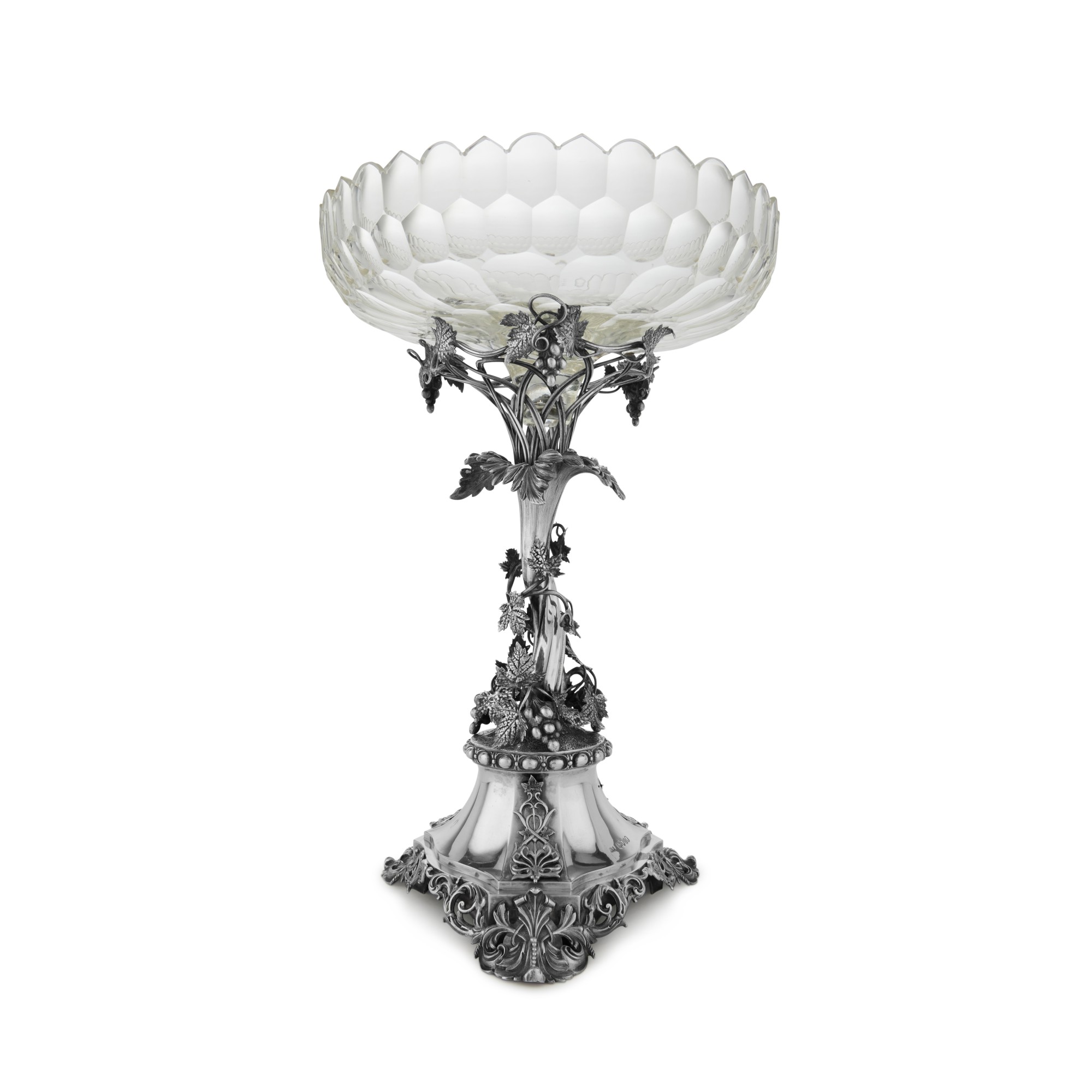 A Victorian Silver and Cut-Glass Centerpiece, Alexander Macrae, London ...