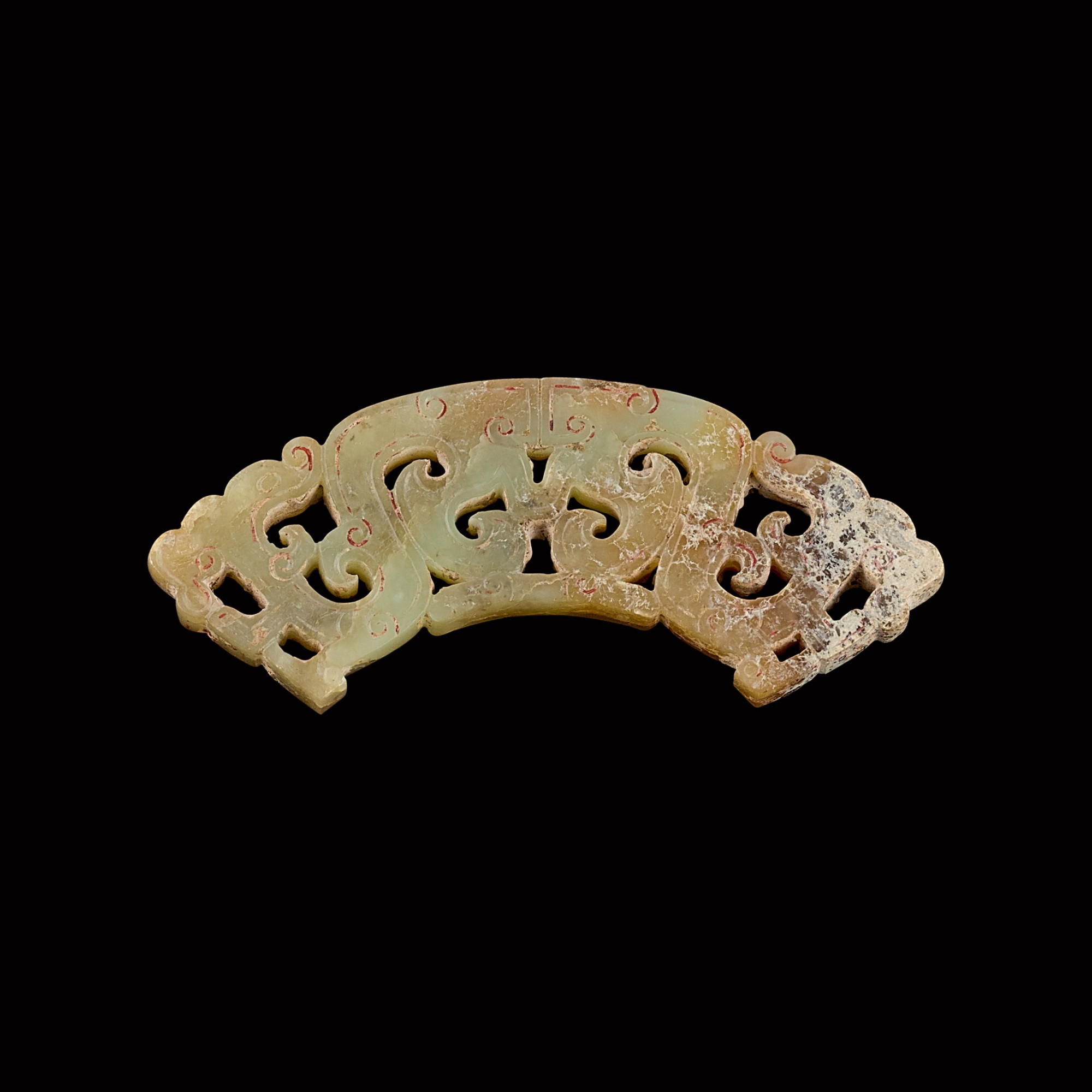 A reticulated jade 'dragon' heng Ming dynasty | 明 玉鏤雕龍紋珩 | A ...