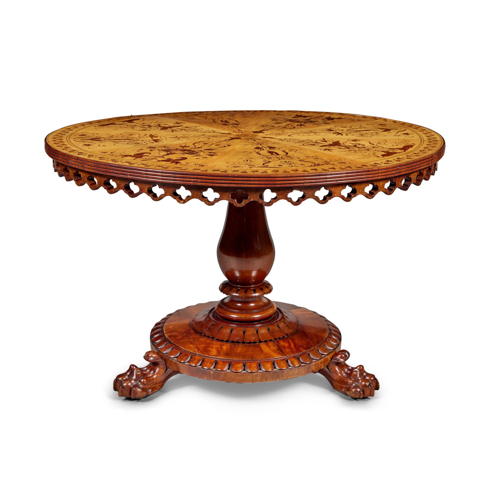 A Victorian Mahogany and Maple Circular Tilt-Top Table, Third Quarter ...