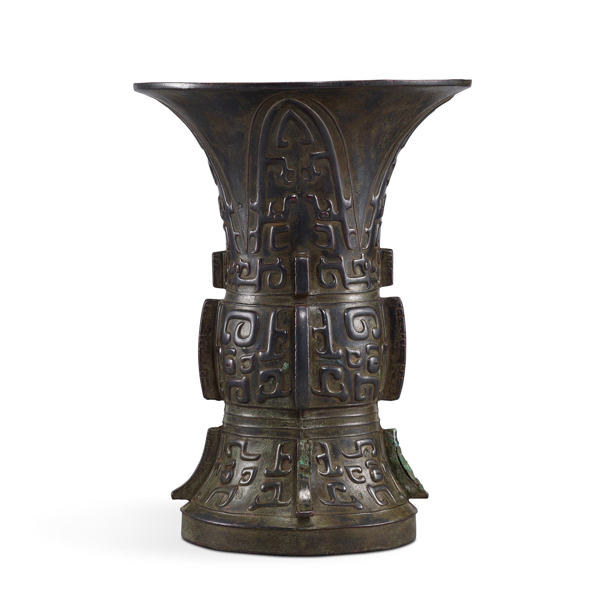 An archaic bronze ritual wine vessel, zun Early Western Zhou dynasty ...
