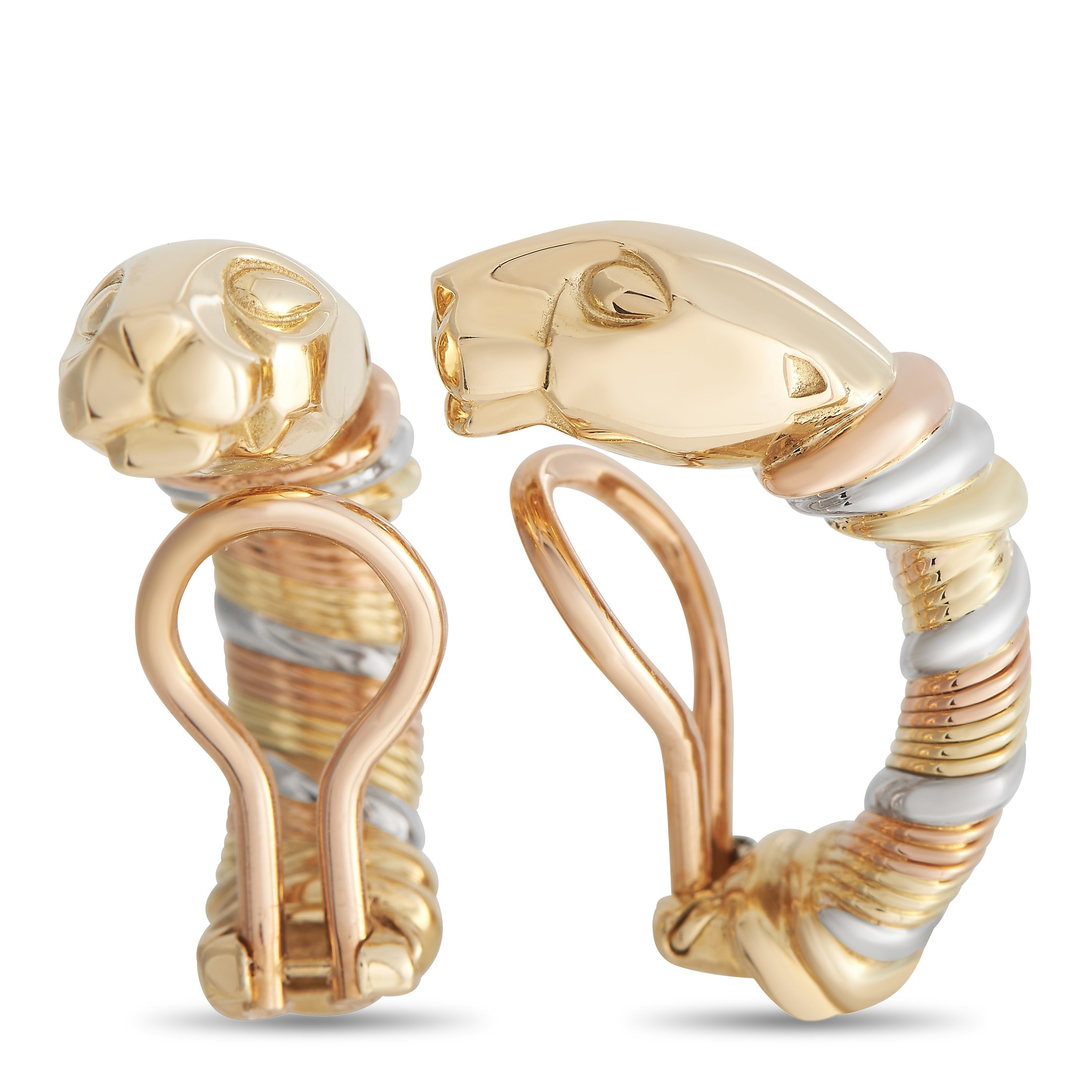 Cartier Vintage Tri Color Gold Panthère Earclips Available For ...