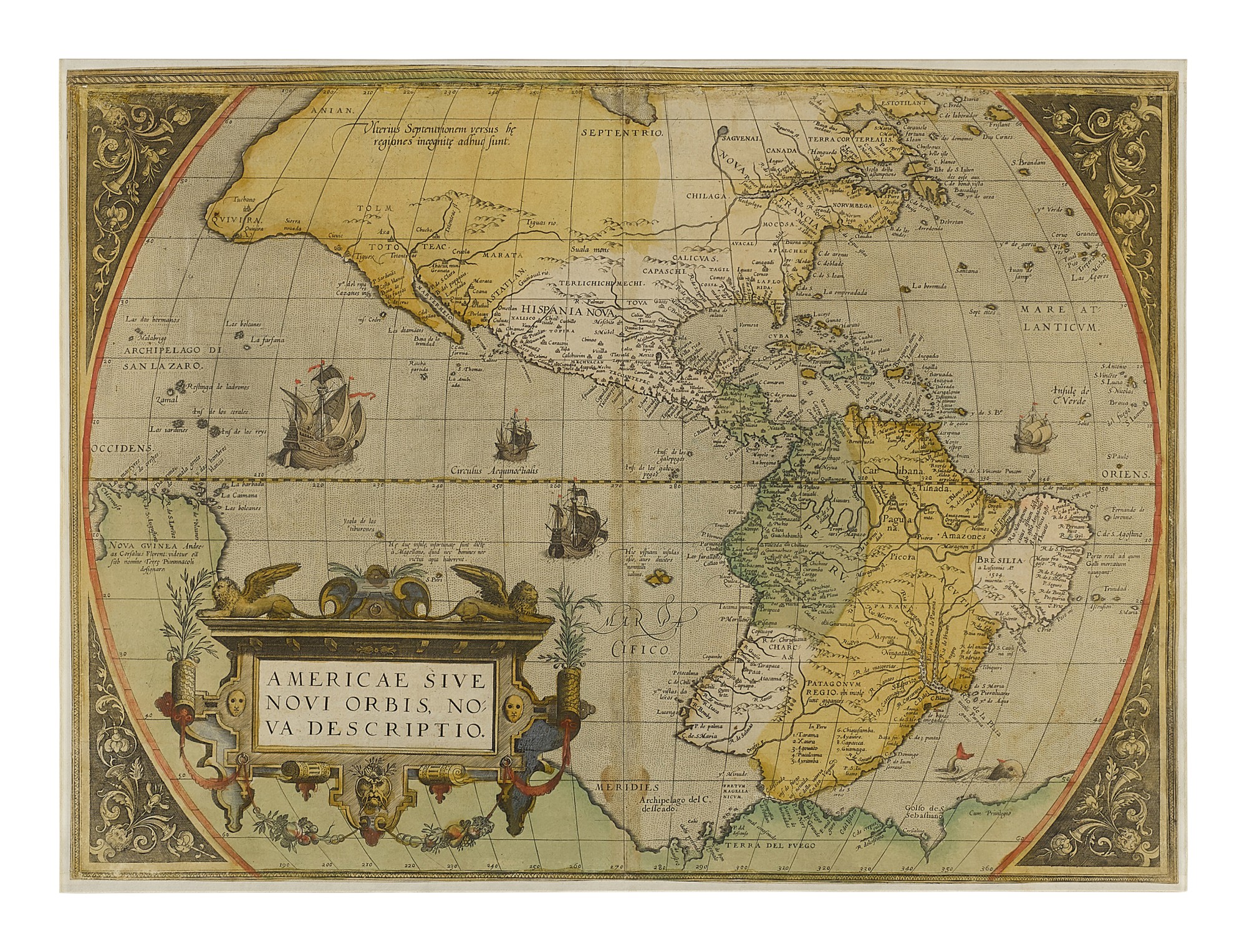 Ortelius, Abraham | The first map of the Americas in a modern atlas ...