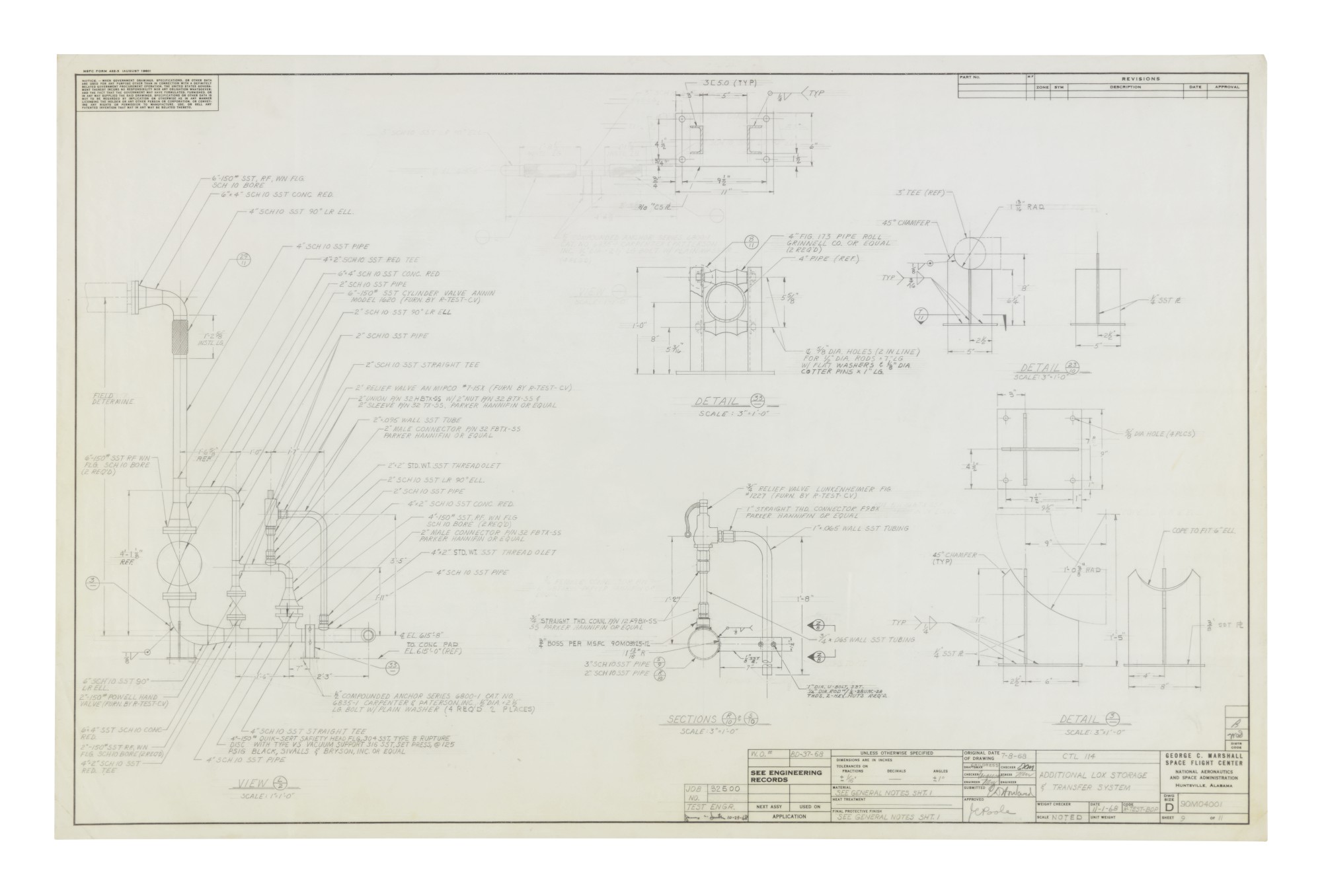 ARCHIVE OF ORIGINAL HAND-DRAWN ENGINEERING PLANS RELATING TO THE ...