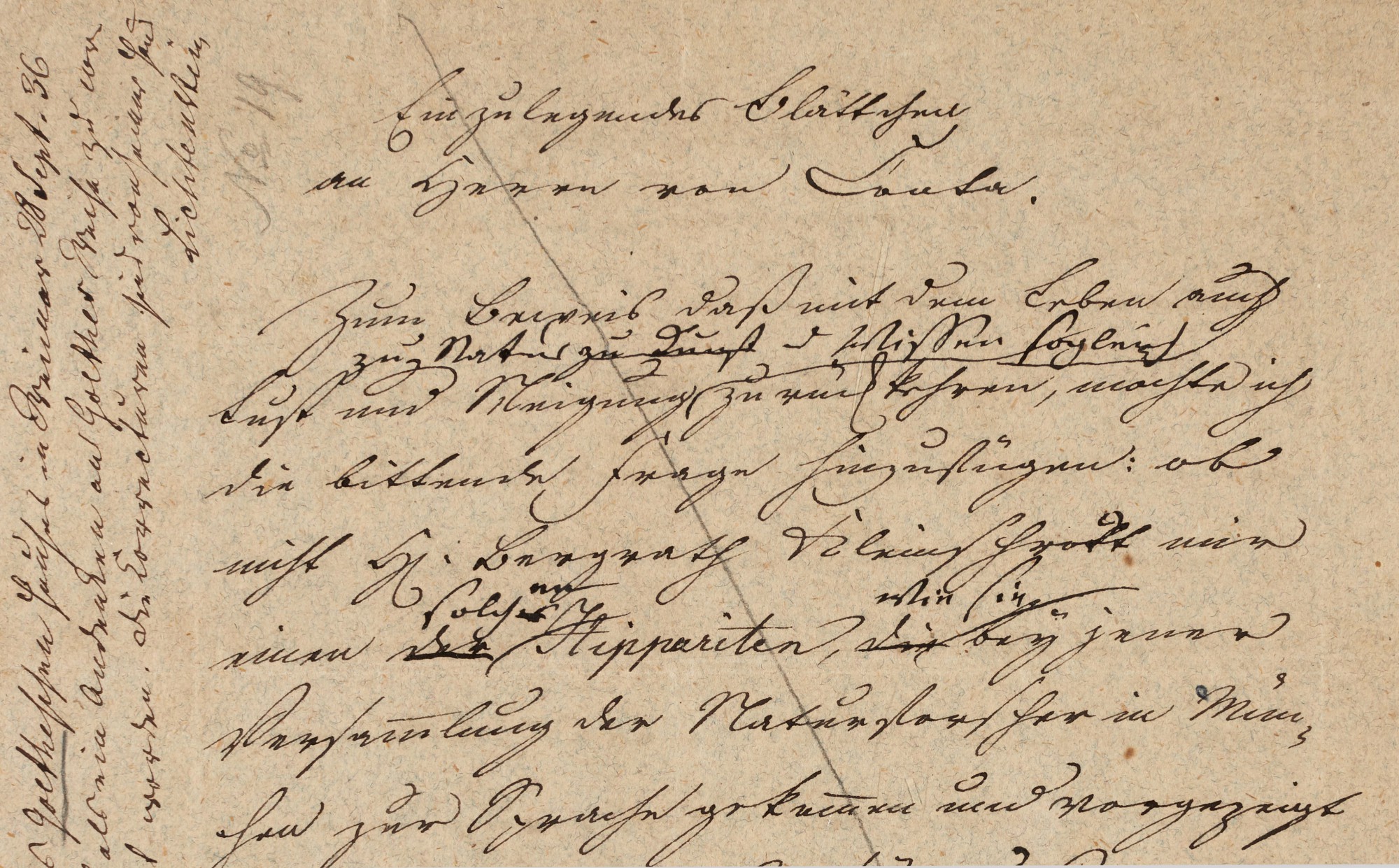 J.W. v. Goethe | Manuscript draft letter to Friedrich von Conta, with ...