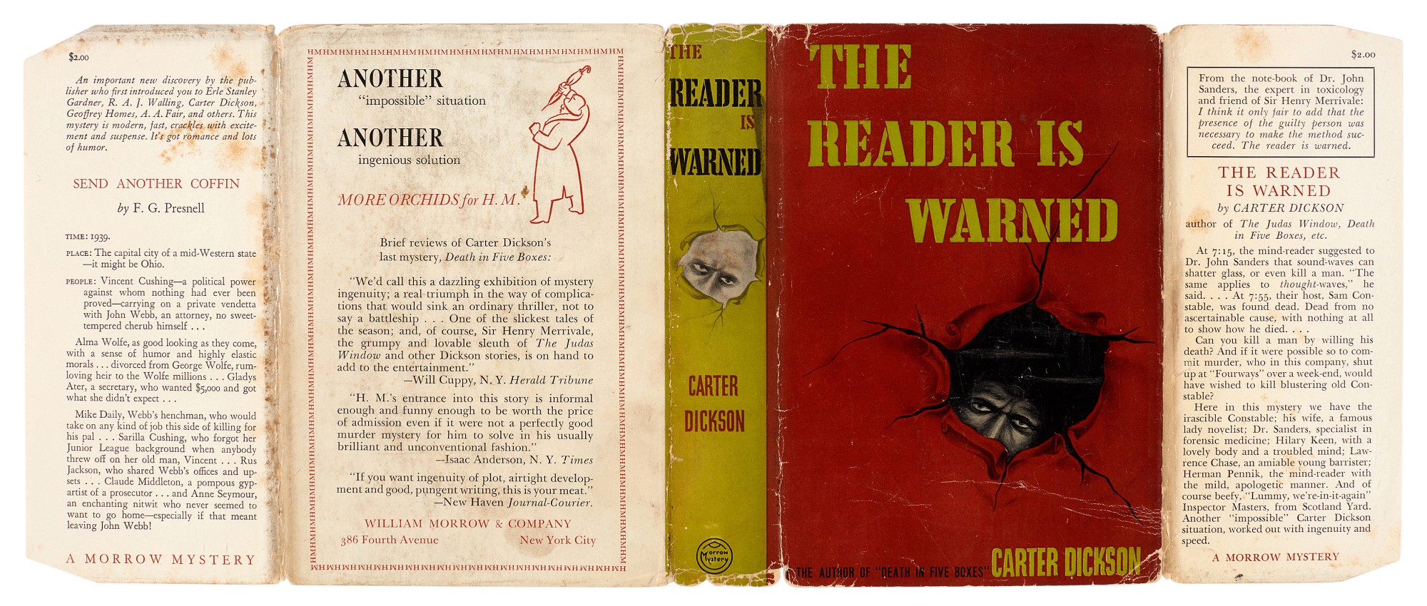 Carter Dickson [John Dickson Carr] | The Reader is Warned, 1939 ...