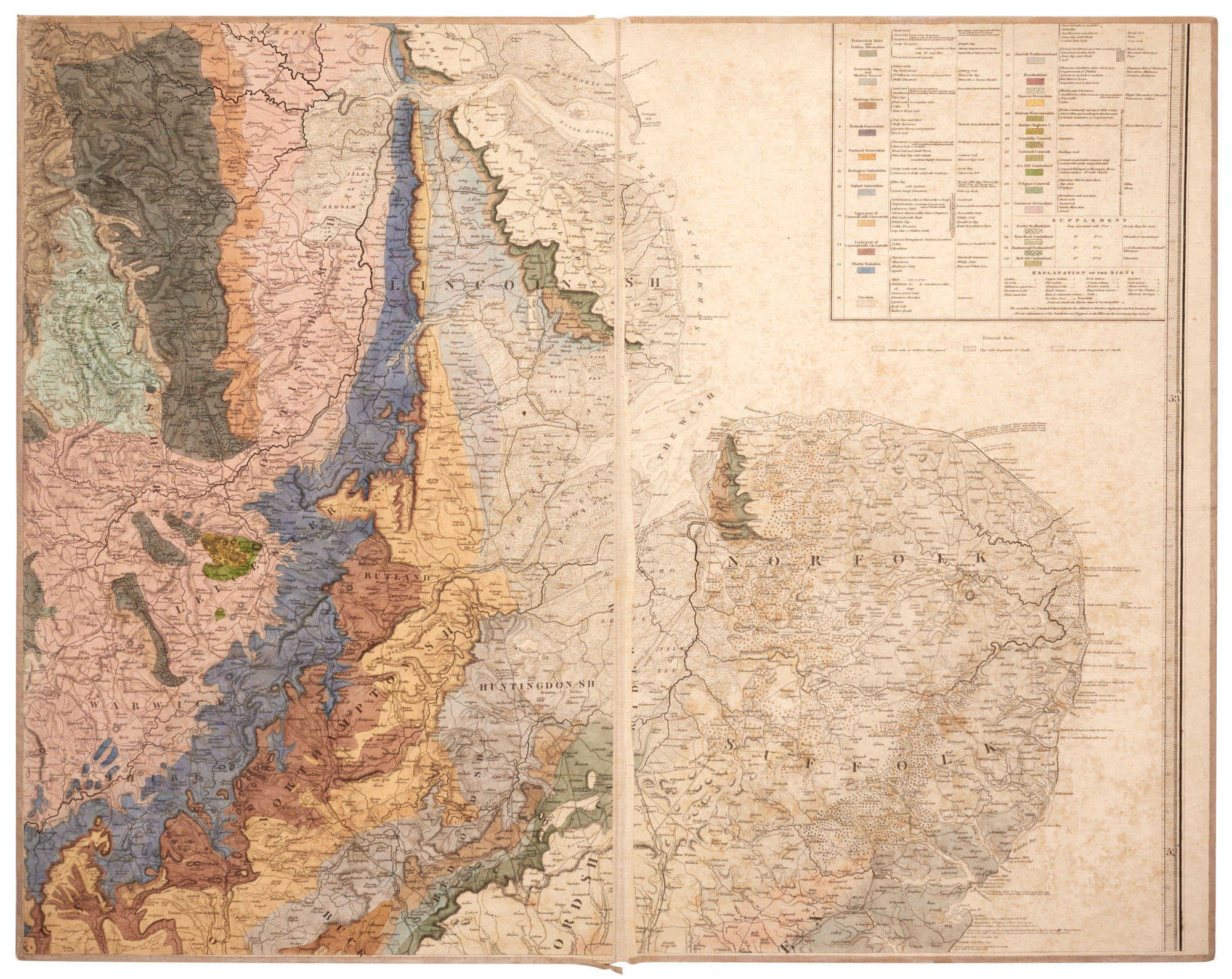 George Bellas Greenough | A Geological Map of England and Wales ...