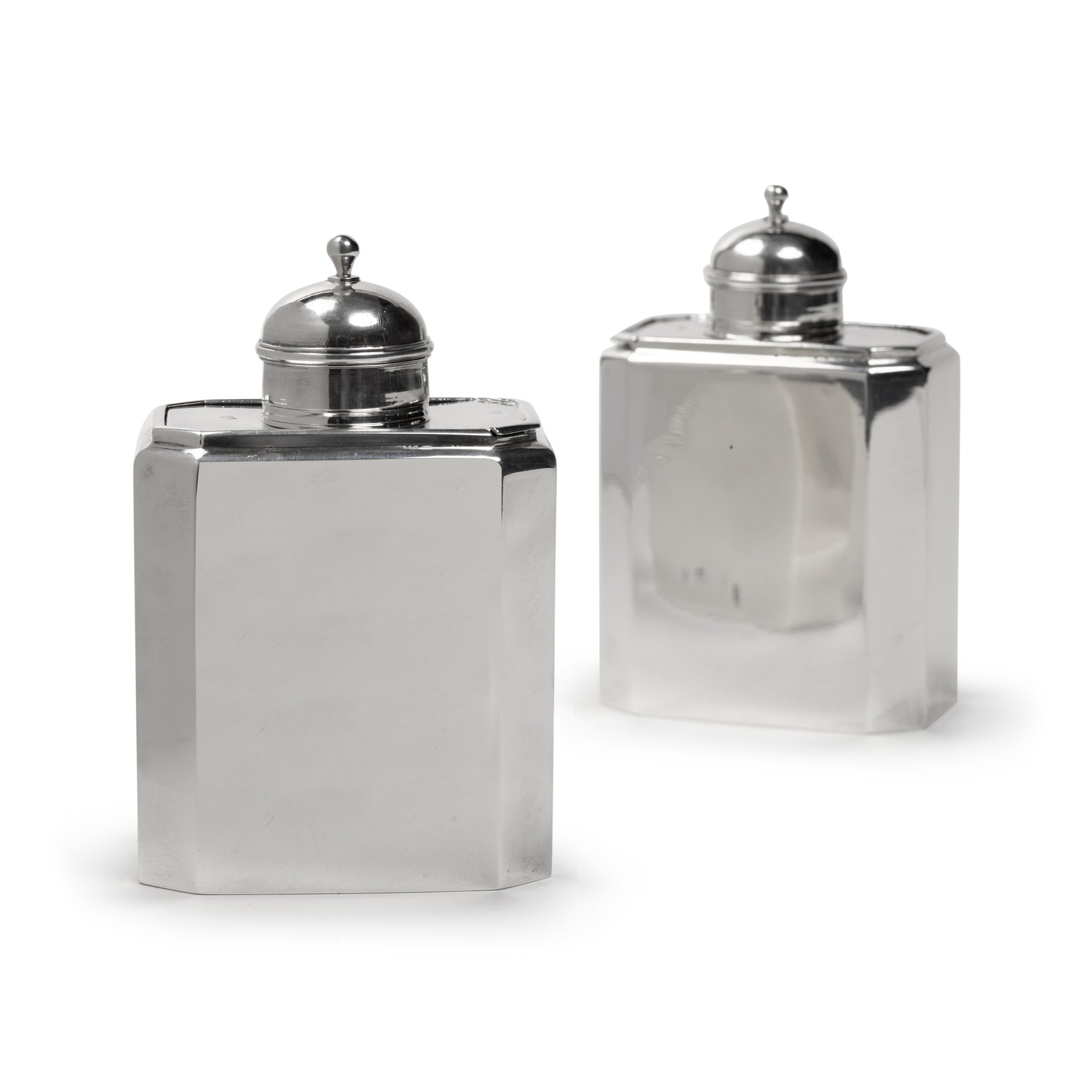 A Pair of Large George I Silver Tea Caddies, John Farnell, London, 1718 ...