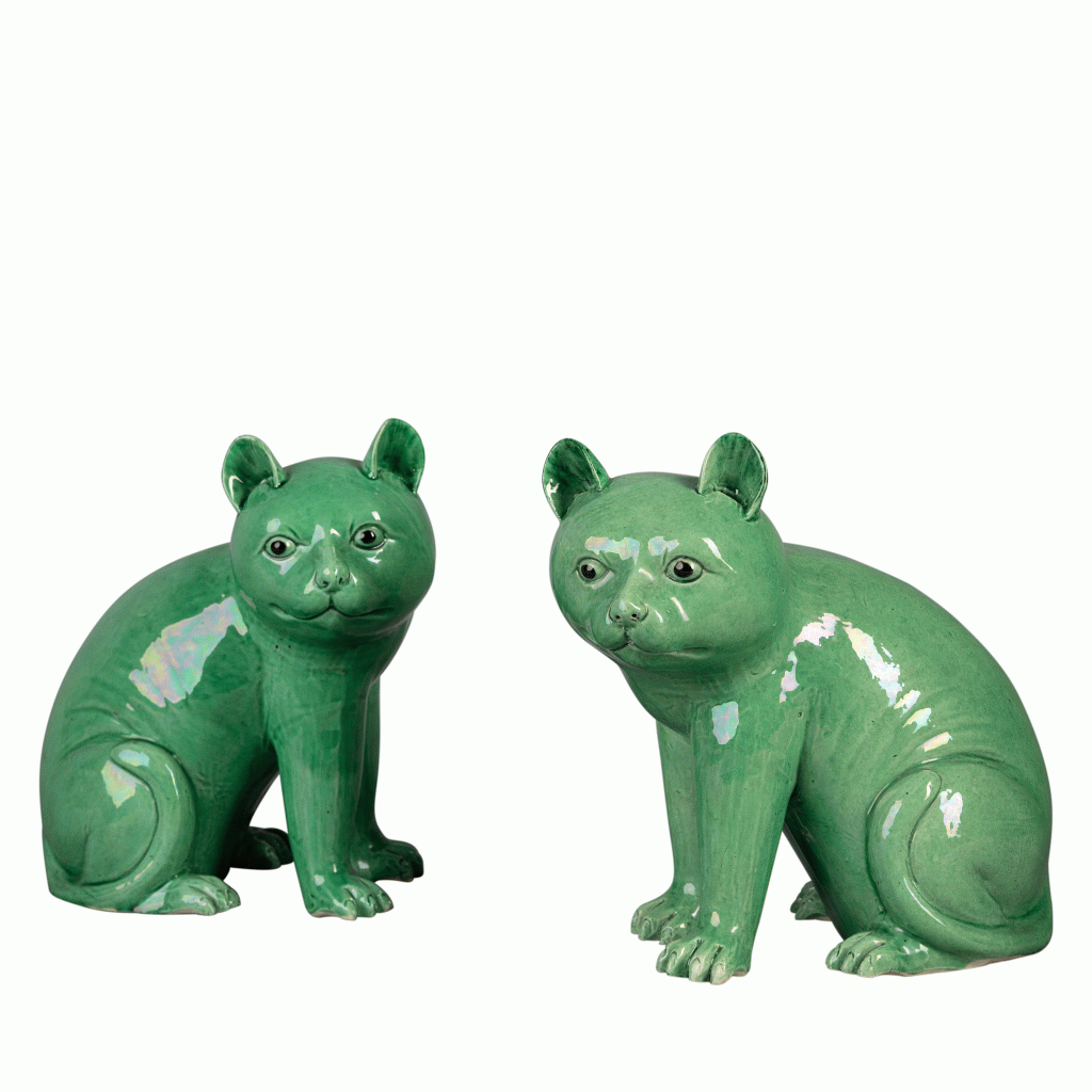 Antique Chinese Qianlong Monochrome Porcelain Cats Available For ...