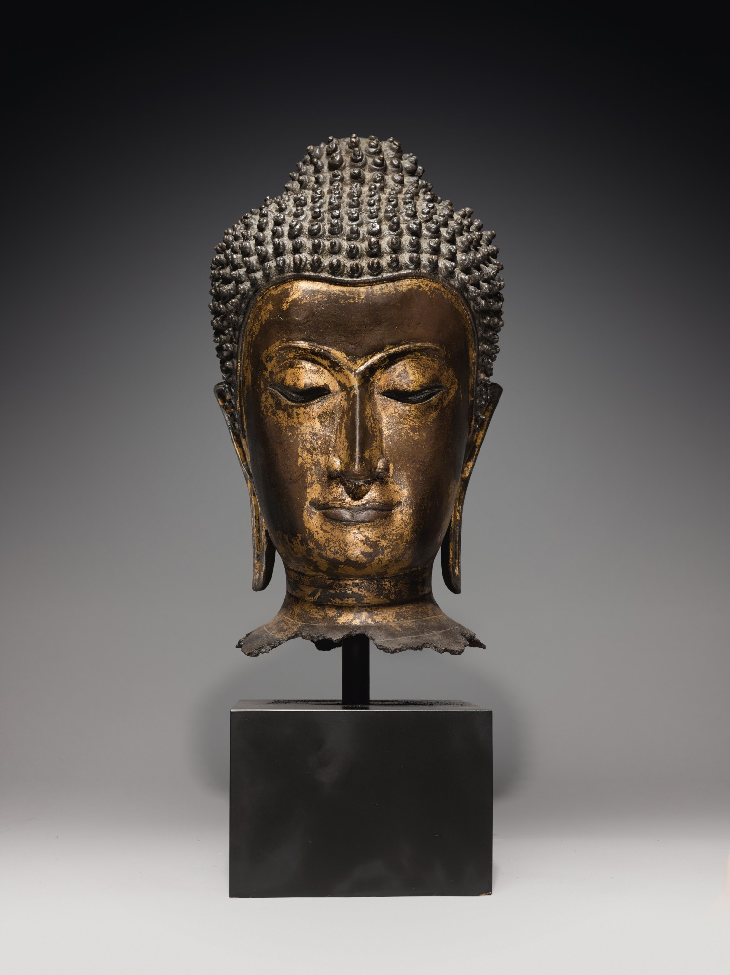 A Gilt Copper Alloy Head of Buddha, Ayutthaya Style, Thailand, circa ...