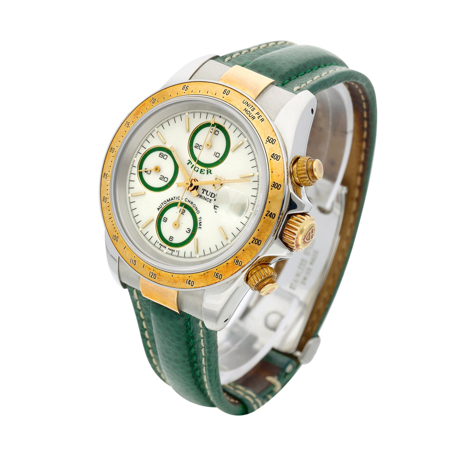 Tiger Prince Date, Reference 79263 | A yellow gold and stainless steel ...
