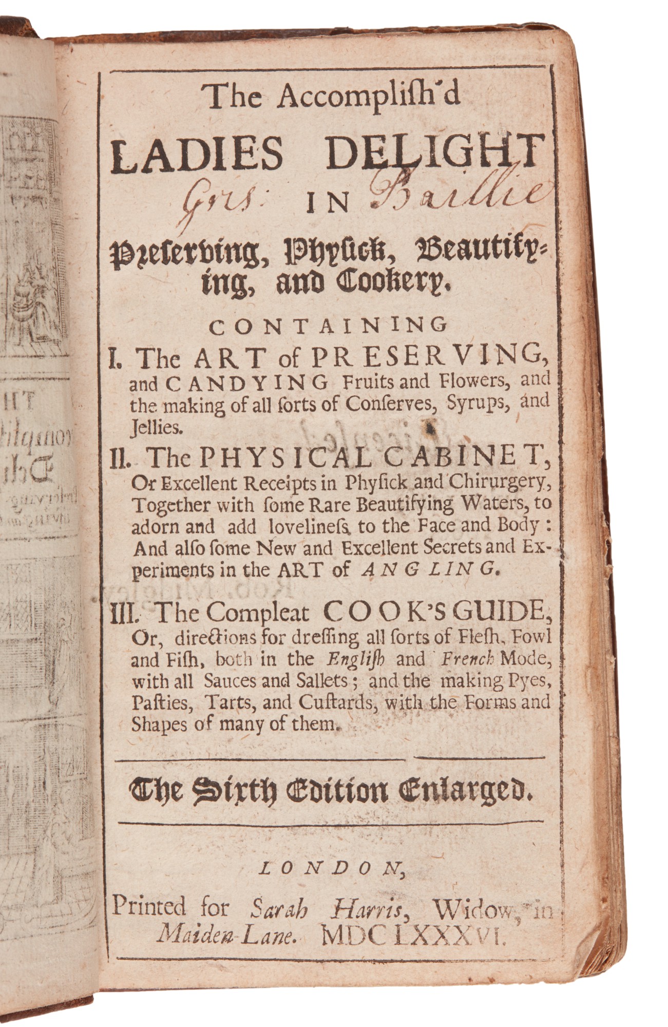 The Accomplish'd Ladies Delight, 1686, Lady Grisell Baillie's copy ...