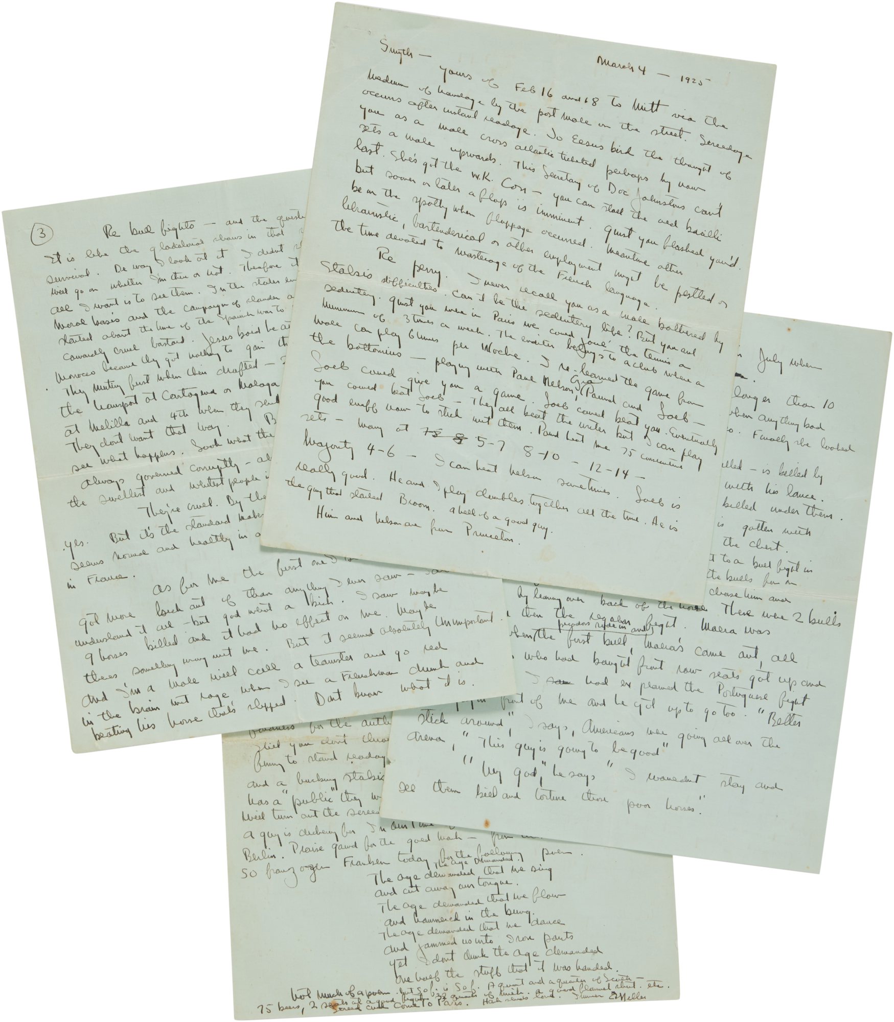 Hemingway, Ernest | A remarkable letter in which Hemingway lays out his ...