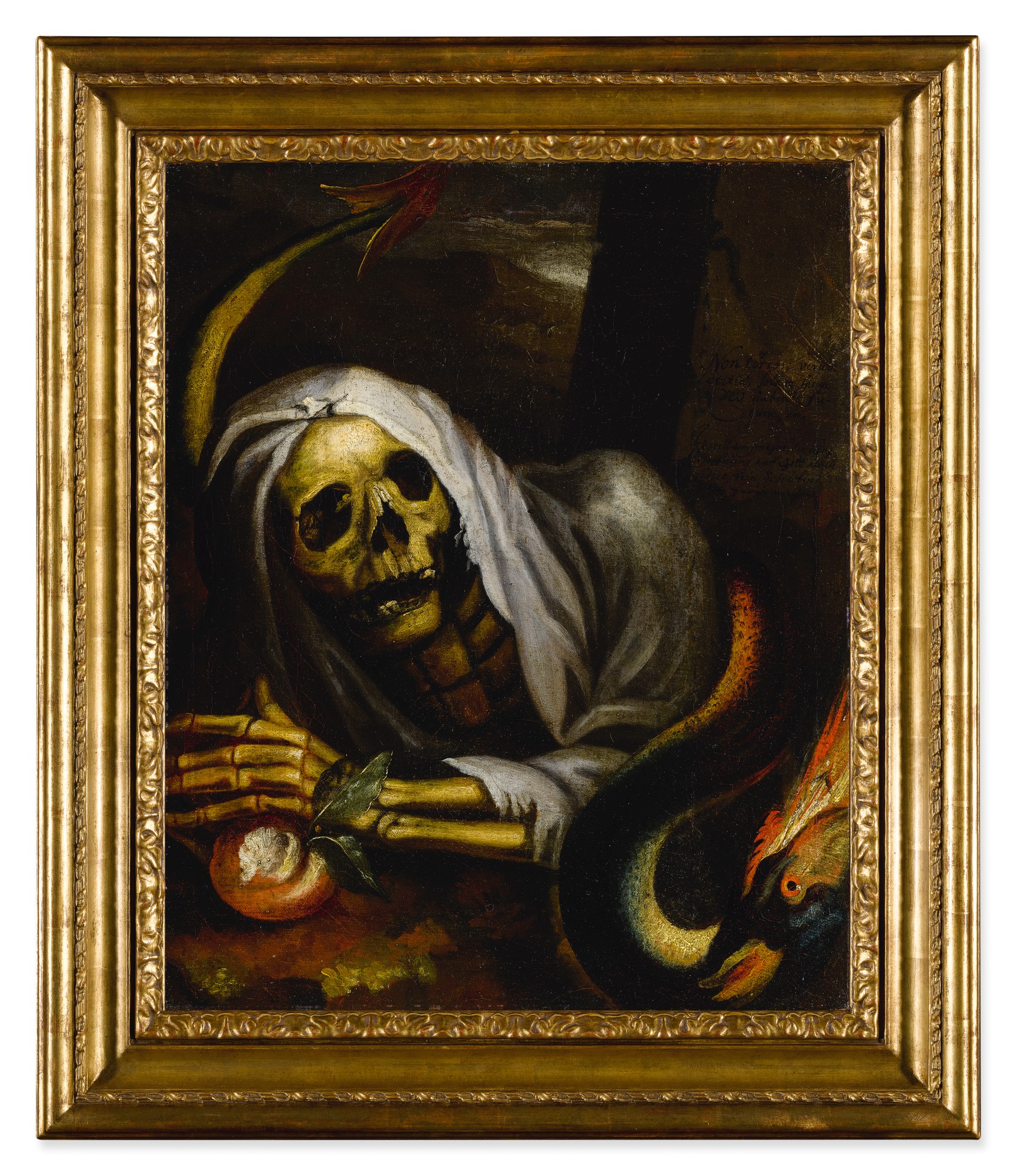 A memento mori with a skeleton, a snake, and an apple | Master ...