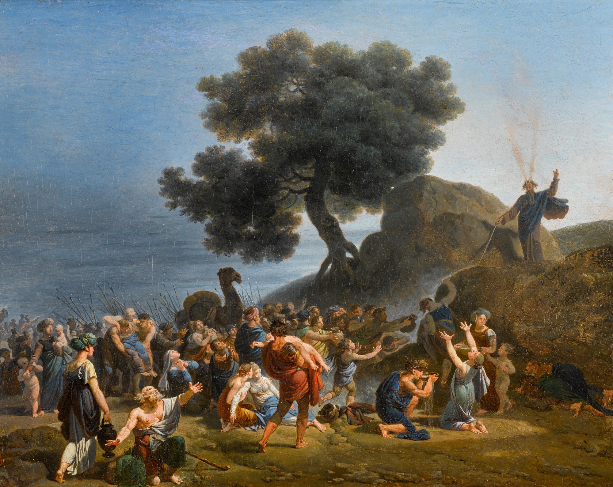 Moses striking the rock and drawing water for the Israelites | The ...