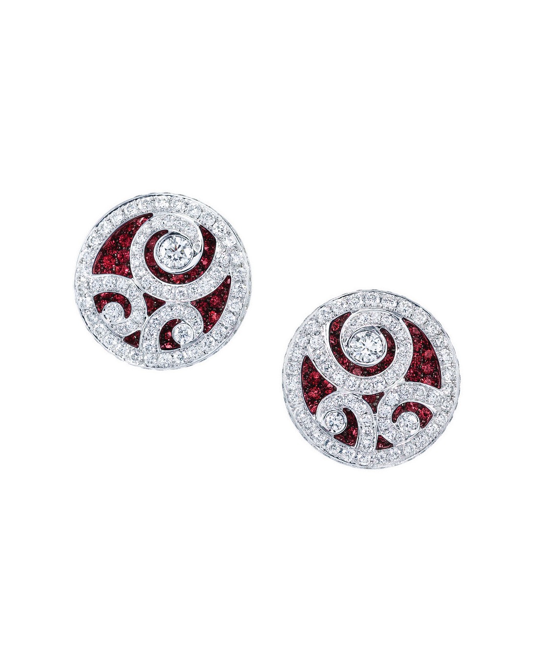 GRAFF | PAIR OF RUBY AND DIAMOND 'DIAMOND ON DIAMOND' EARRINGS ...