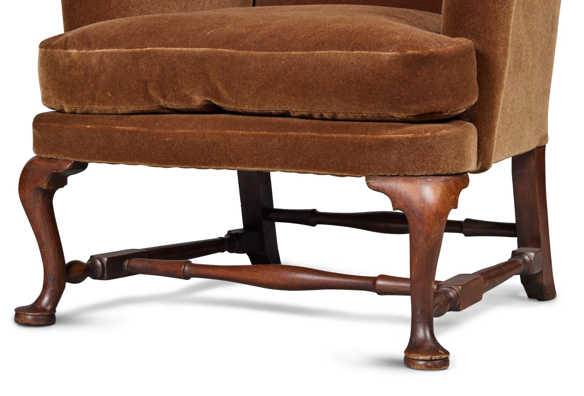 Two Queen Anne Walnut and Maple Easy Chairs, Boston, Massachusetts ...