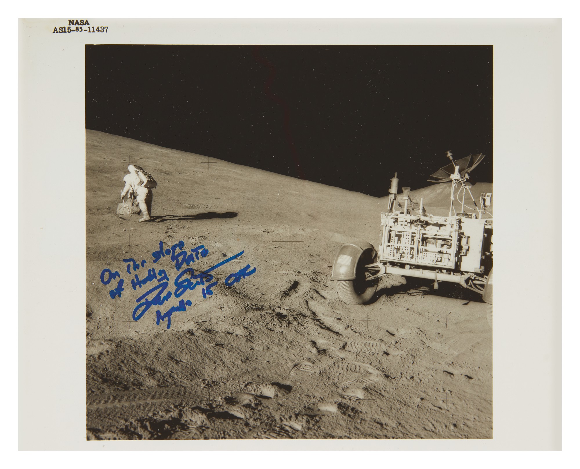 [APOLLO 15] THE SLOPE OF HADLEY DELTA, INSCRIBED BY SCOTT. VINTAGE NASA ...