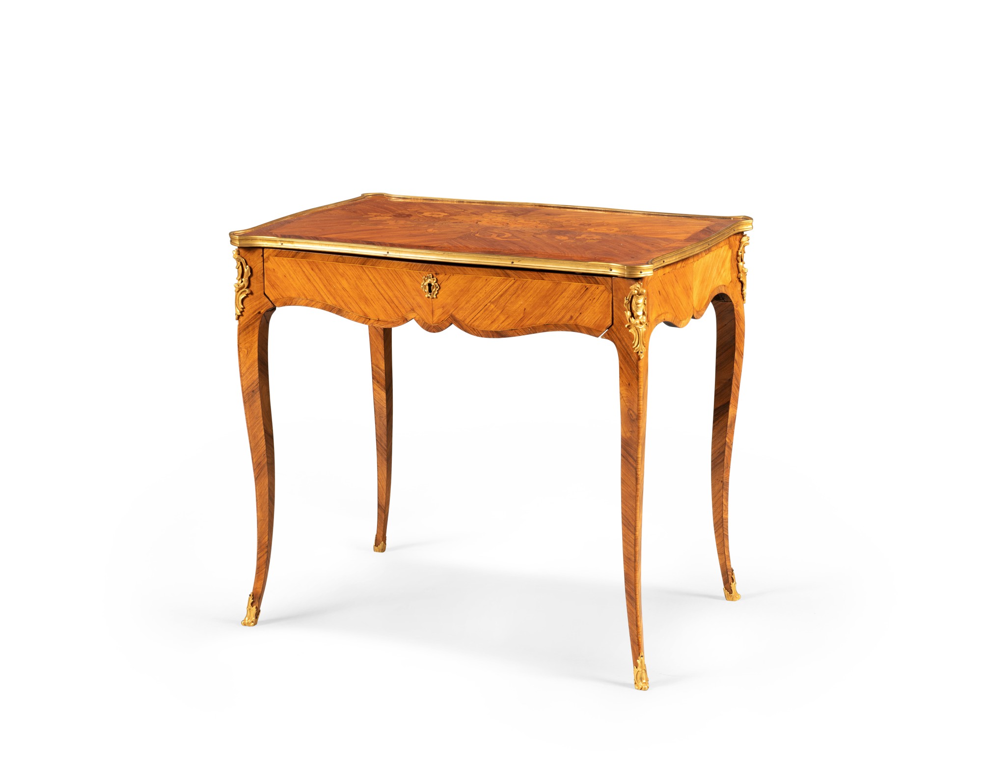 A Louis XV gilt-bronze mounted kingwood, tulipwood, holly and amaranth ...
