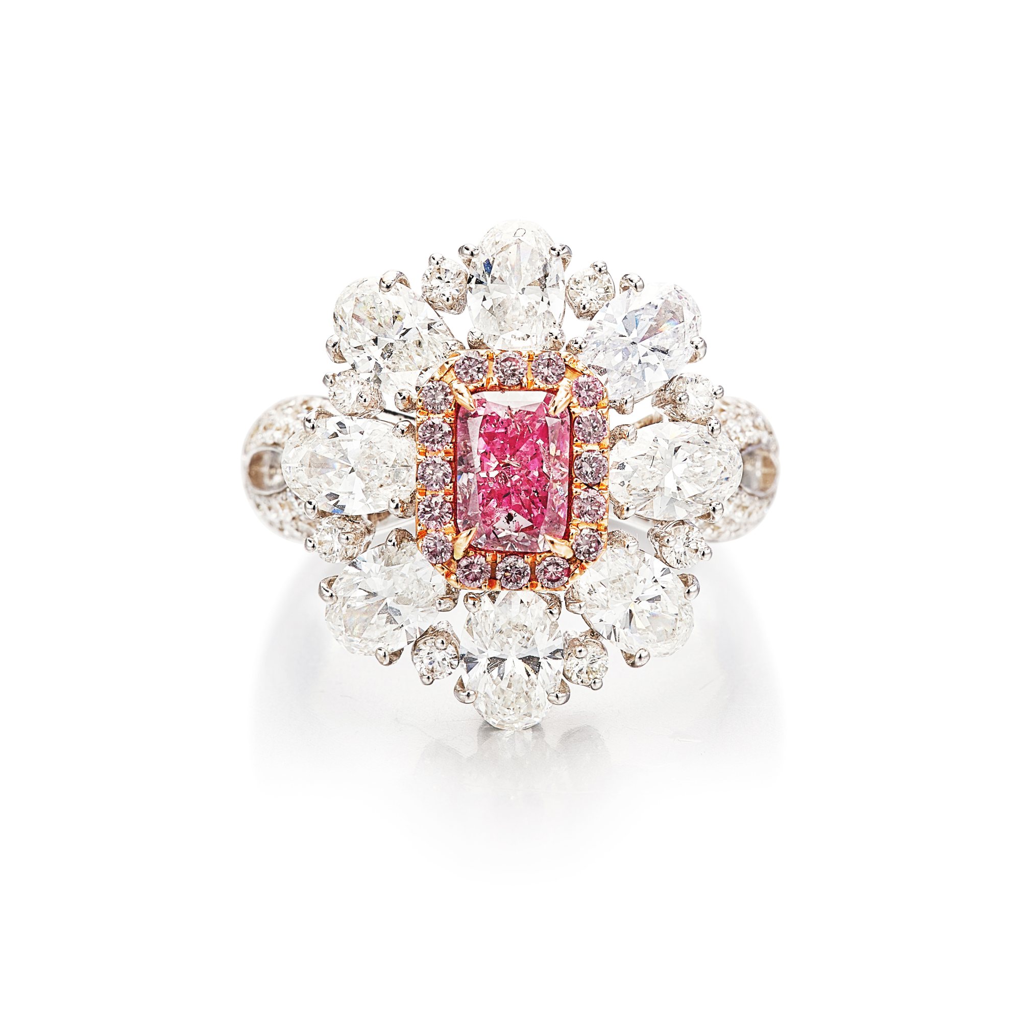 Fancy Intense Pink Diamond and Diamond Ring / Pendant | 1.00克拉 濃彩粉紅色鑽石 ...