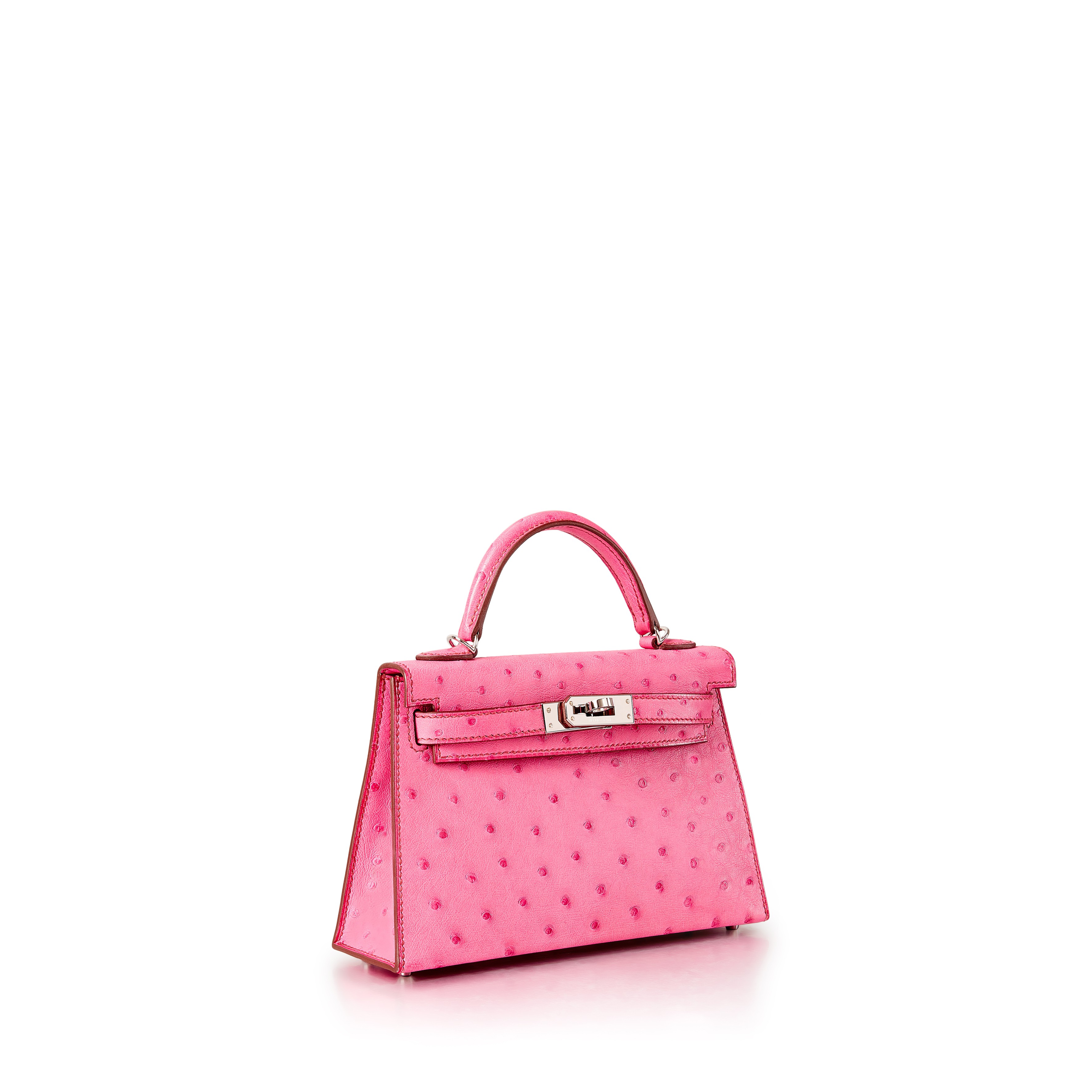 Fuschia Ostrich Mini Kelly II 20 Palladium Hardware, 2021 | Handbags ...