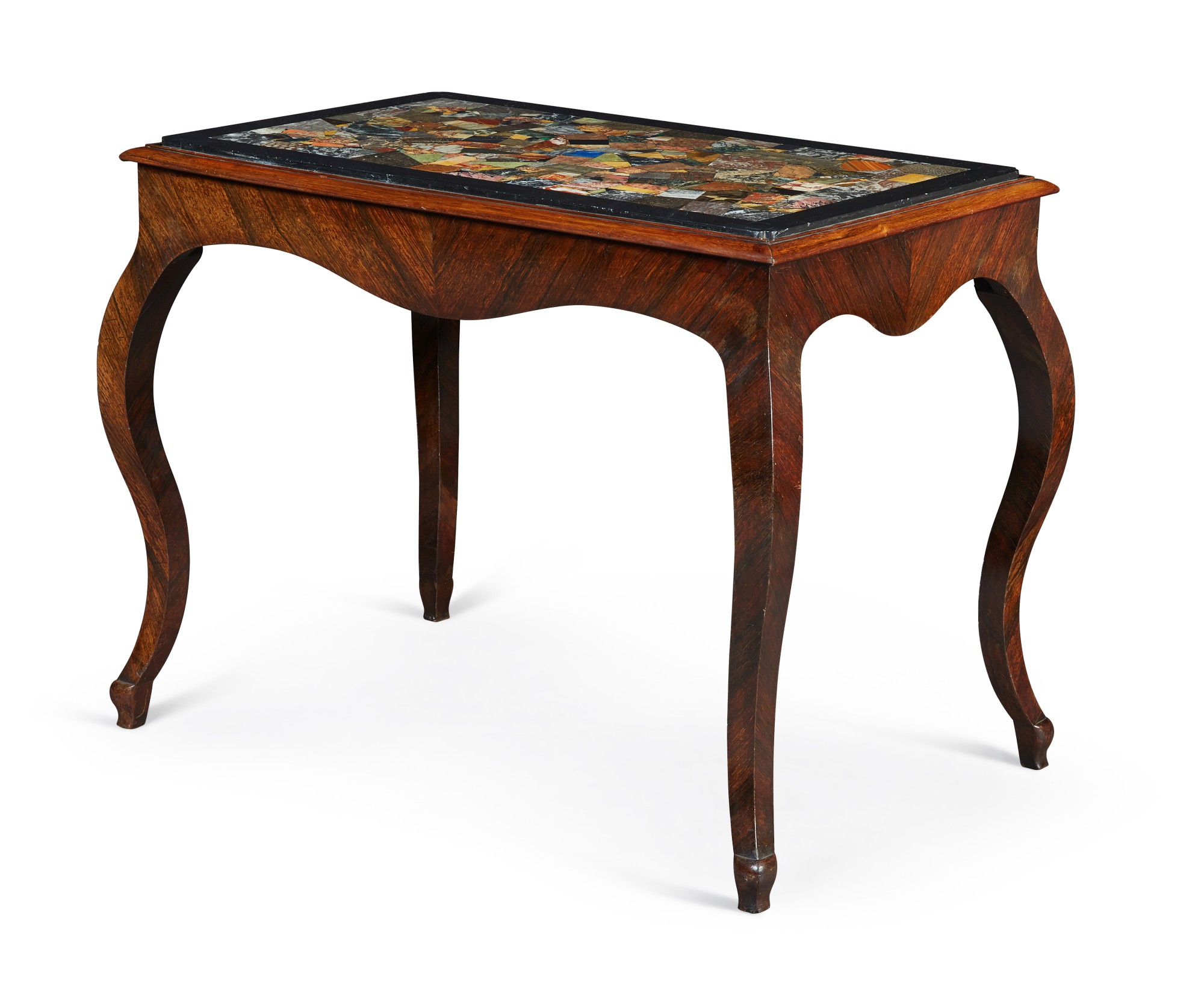 A REGENCY SPECIMEN MARBLE, HARDSTONE AND SEMI-PRECIOUS STONE TOP, CIRCA ...