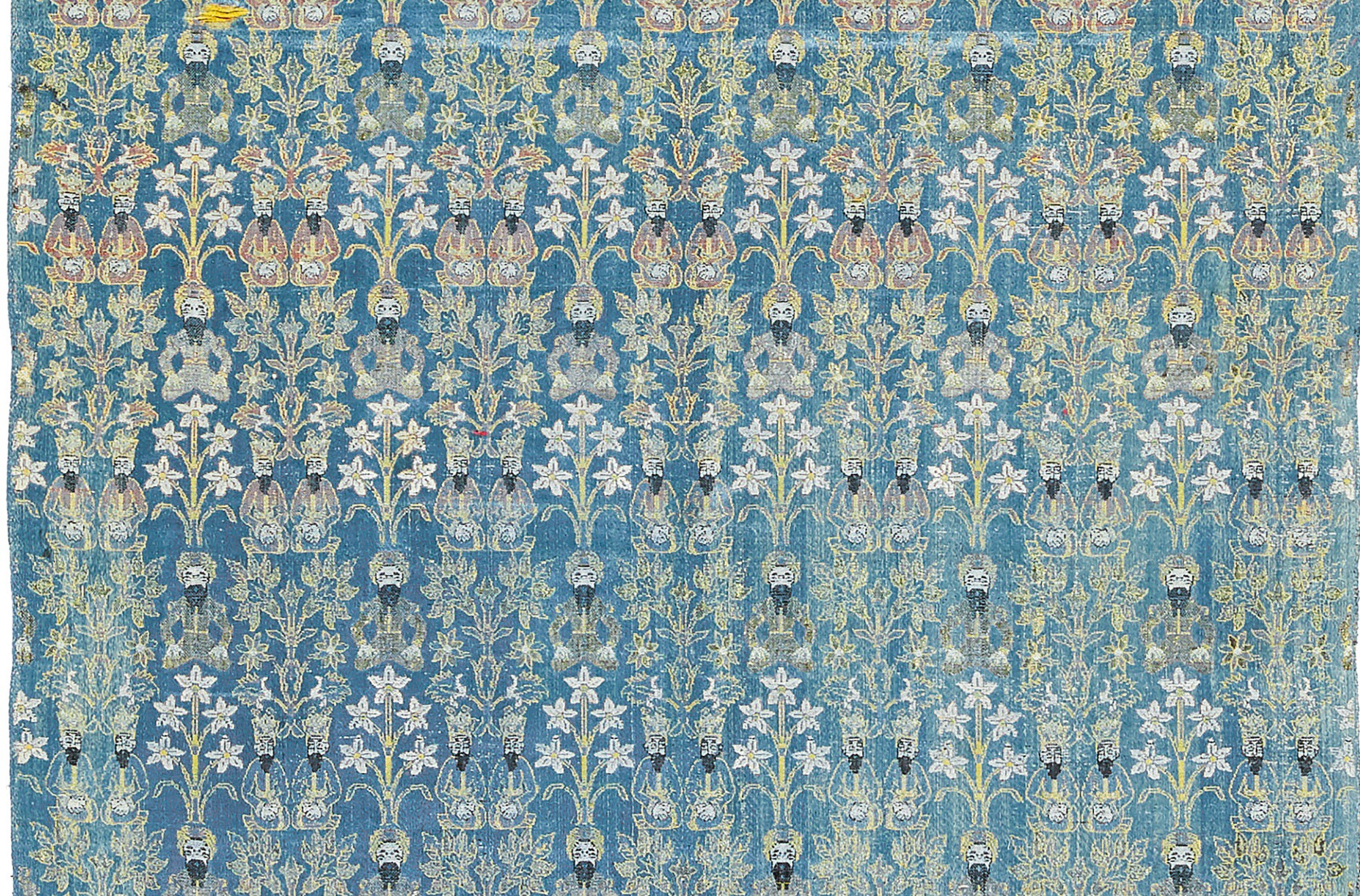 A SAFAVID SILK PANEL WITH SEATED FIGURES, PERSIA, LATE 17TH CENTURY ...