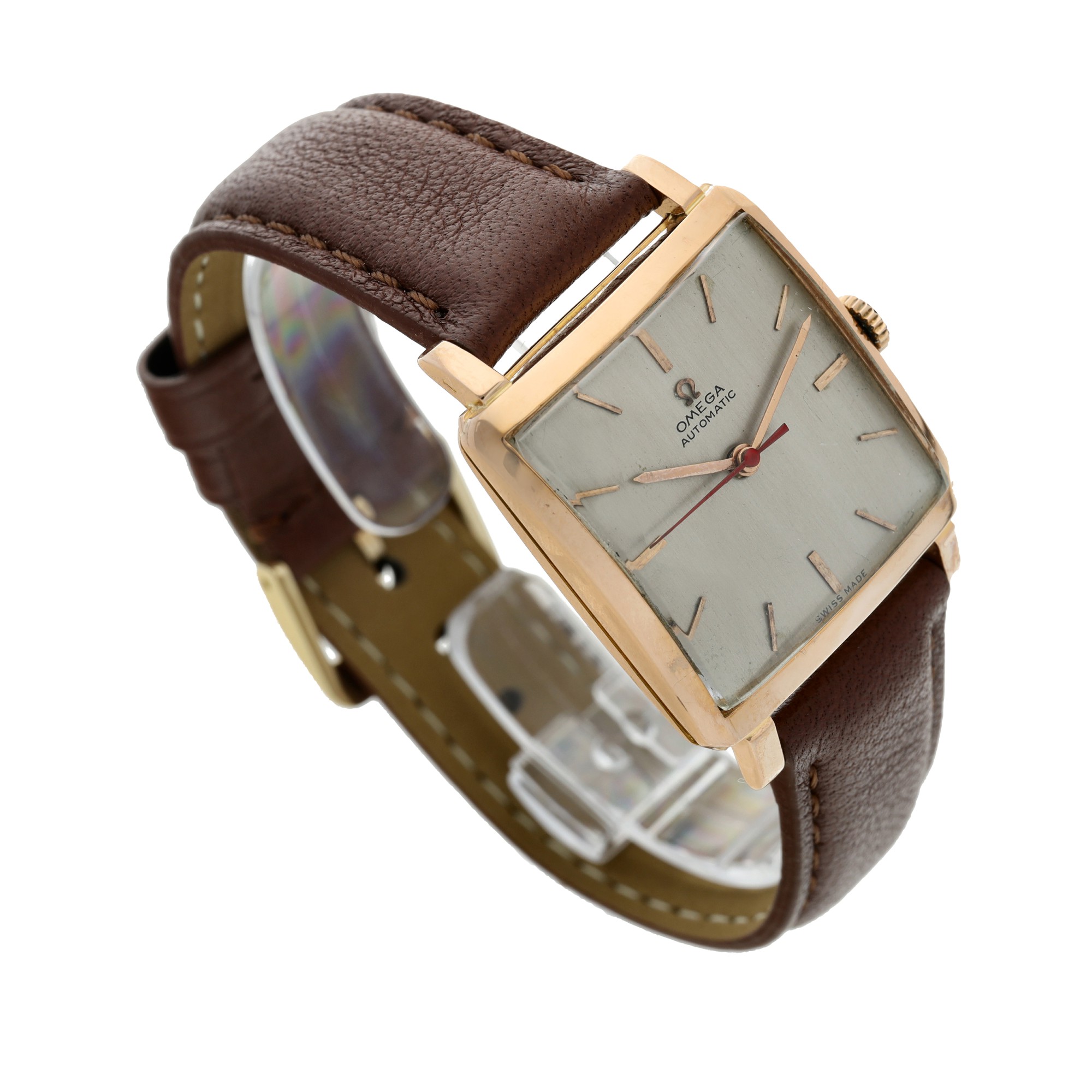 Reference 3971 SC A pink gold automatic square shaped wristwatch, Circa ...