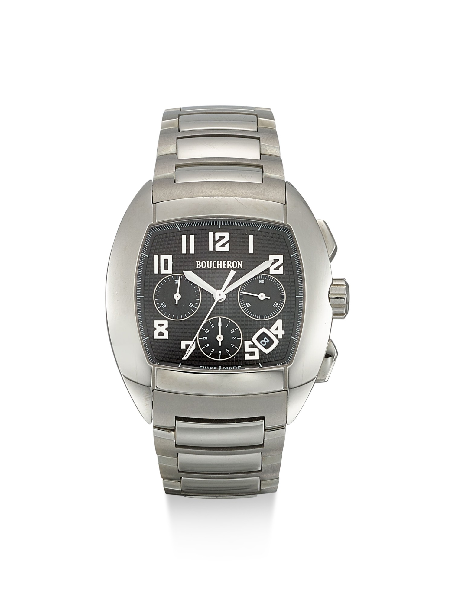 BOUCHERON | MEC, A STAINLESS STEEL CHRONOGRAPH WRISTWATCH WITH DATE AND ...