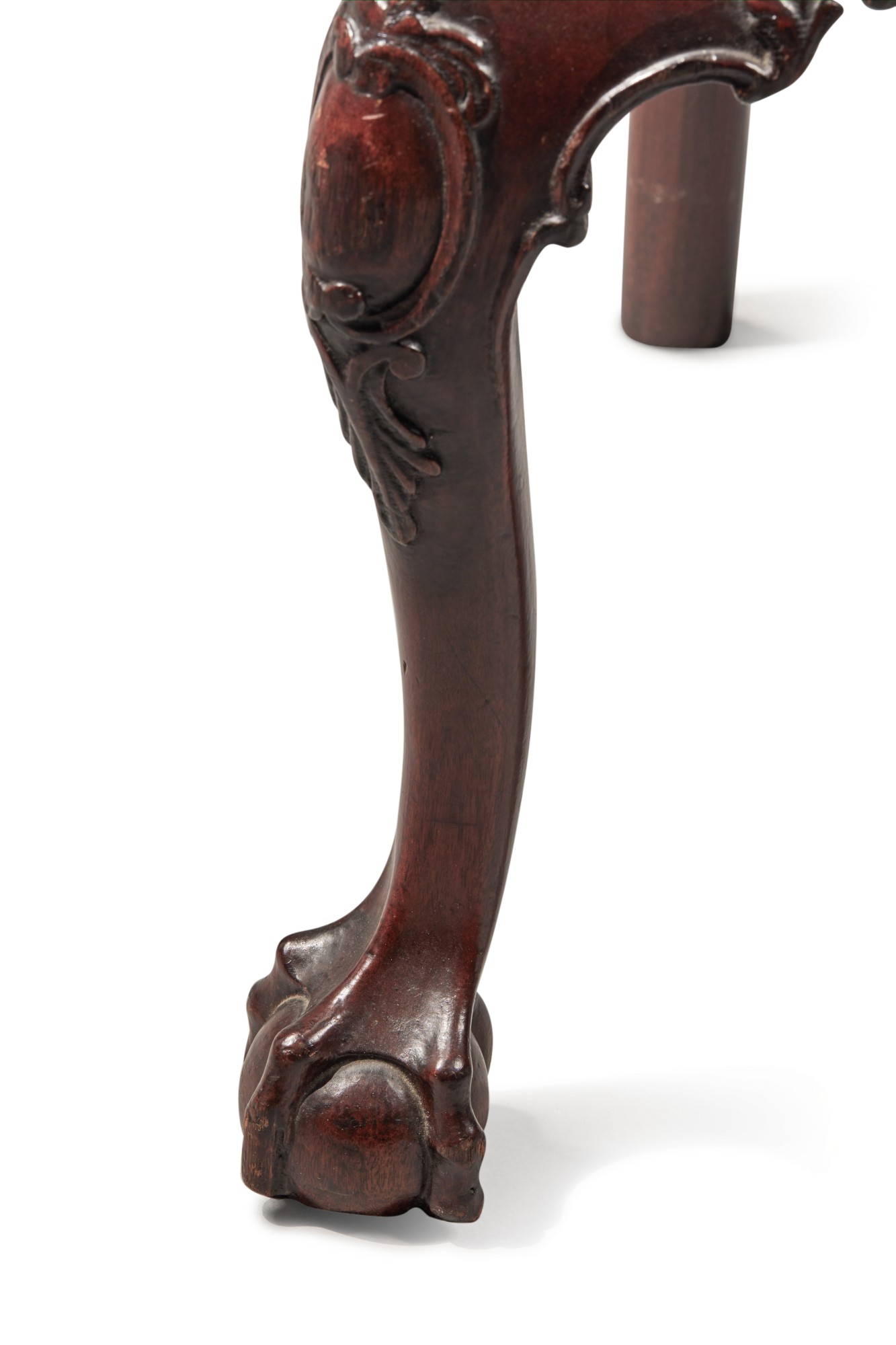 Important Set of Four Very Fine and Rare Chippendale Carved Mahogany ...