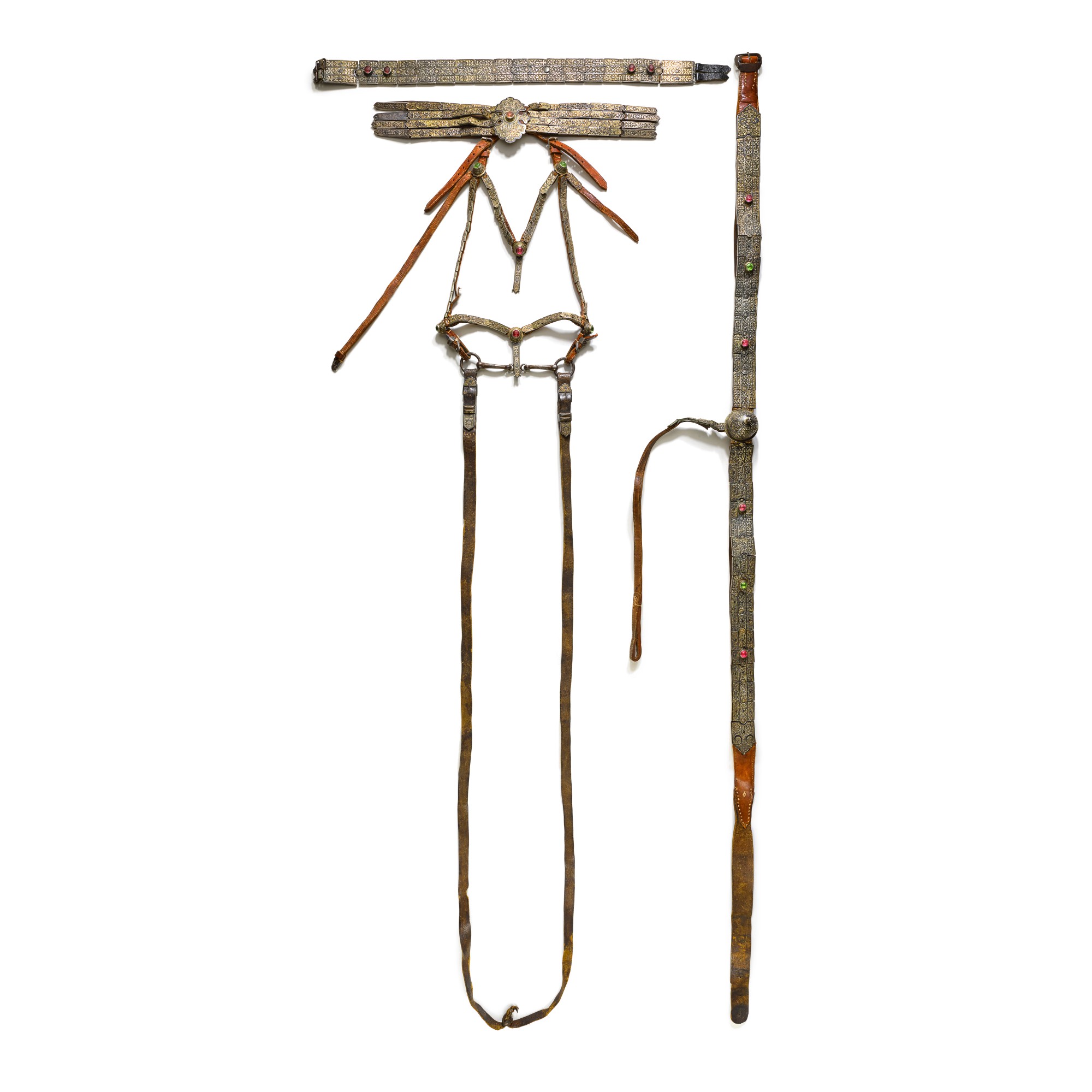 A set of Caucasian silver and niello horse trappings, signed by Usta ...