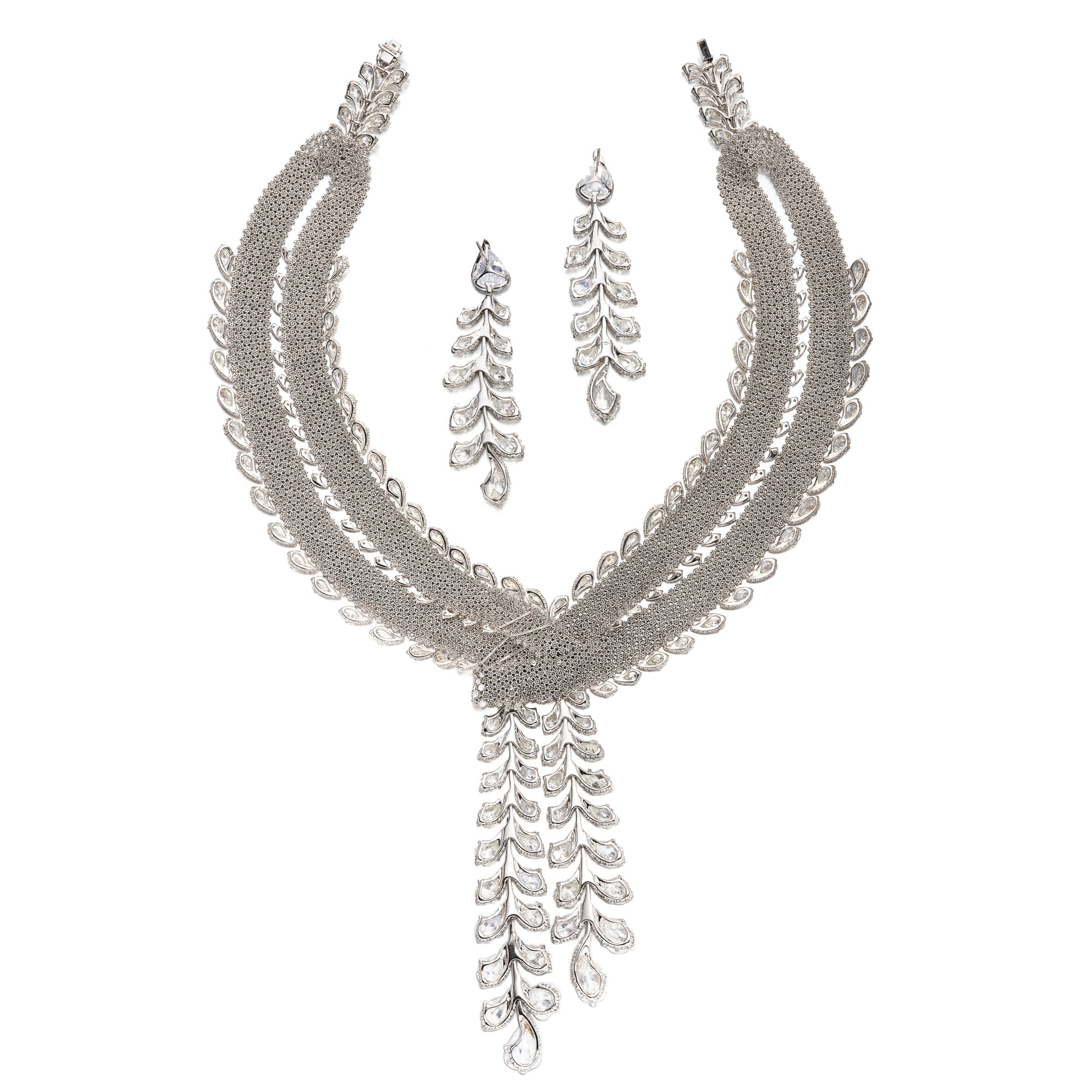 'Diaphane Mesh' Diamond Demi-Parure | 寶嘉斯仁 | 'Diaphane Mesh' 鑽石 項鏈 及 耳墜 ...