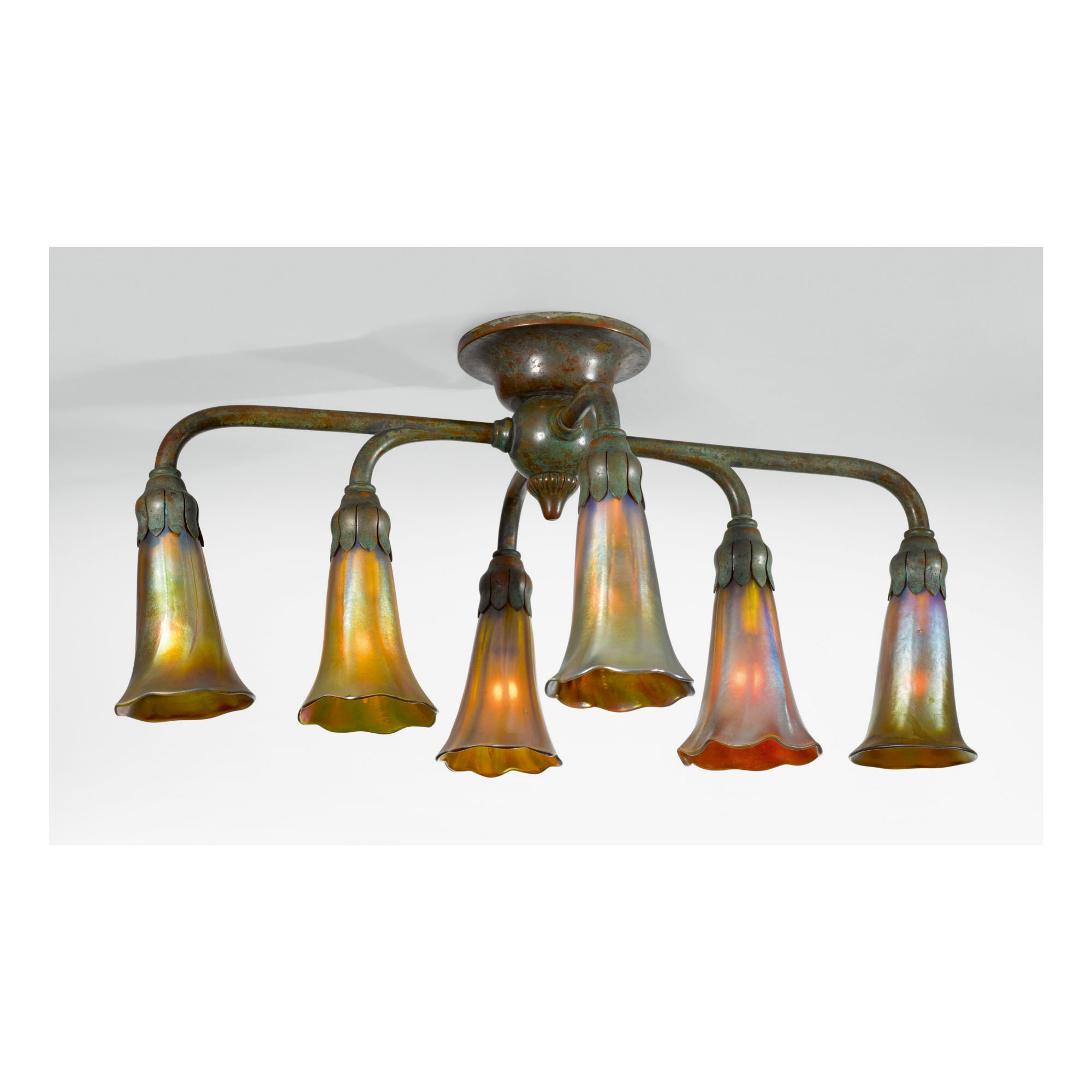 TIFFANY STUDIOS | SIX-LIGHT "LILY" CEILING FIXTURE | Design | 20th ...