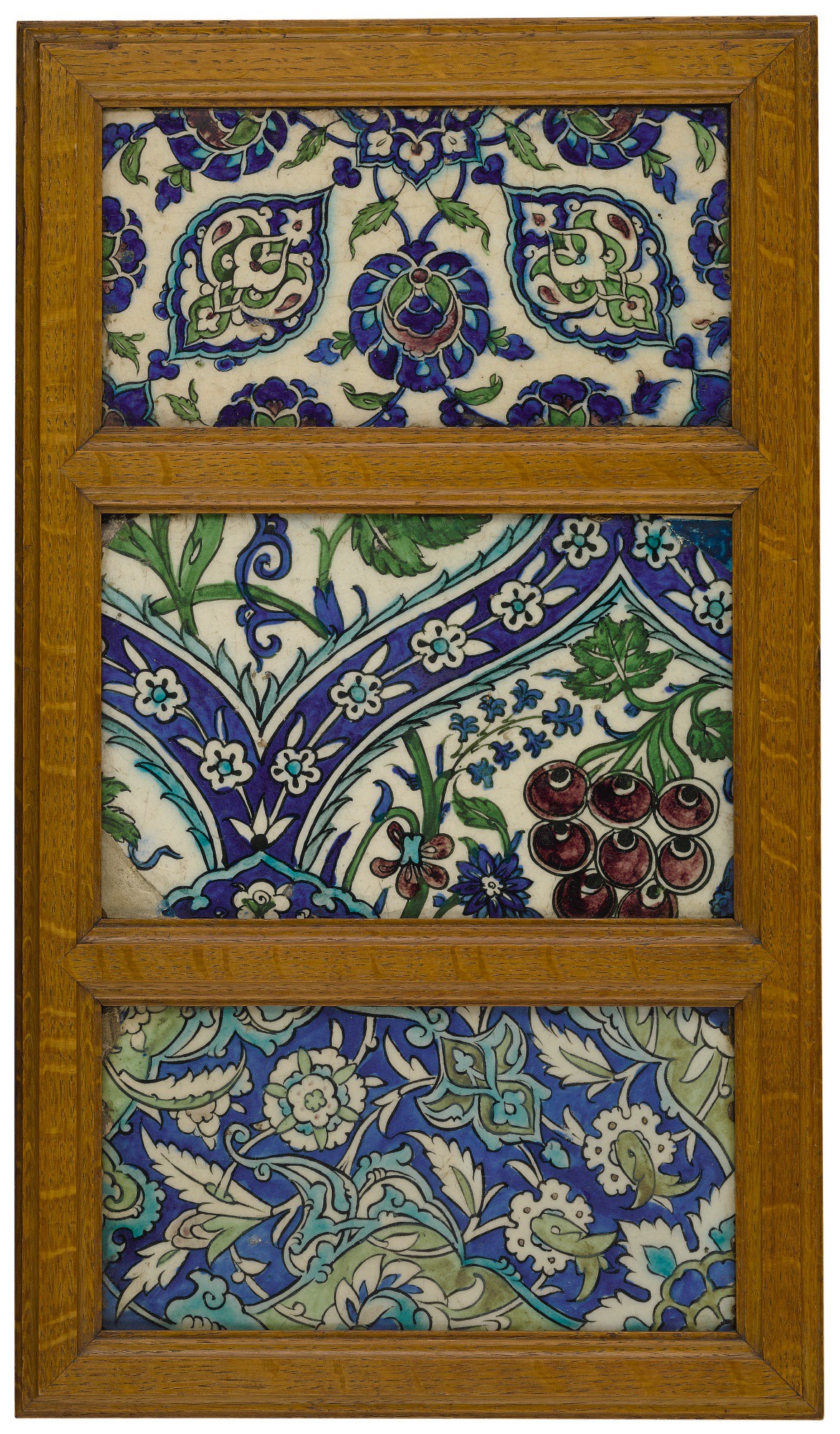 THREE DAMASCUS POTTERY TILES, SYRIA, LATE 16TH/EARLY 17TH CENTURY ...
