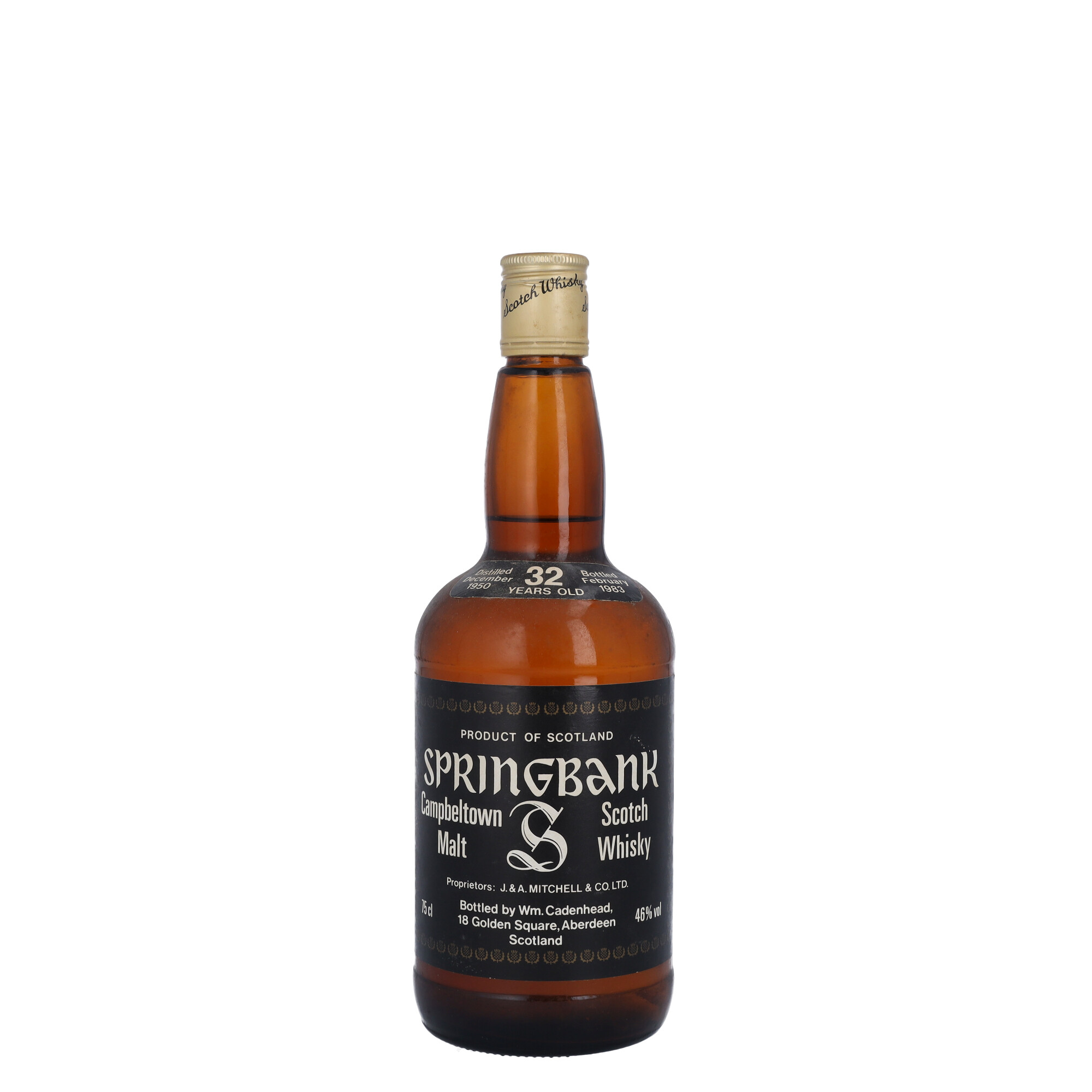 Springbank 32 Year Old Cadenhead's Dumpy 46.0 abv 1950 (1 BT75) | Rare ...