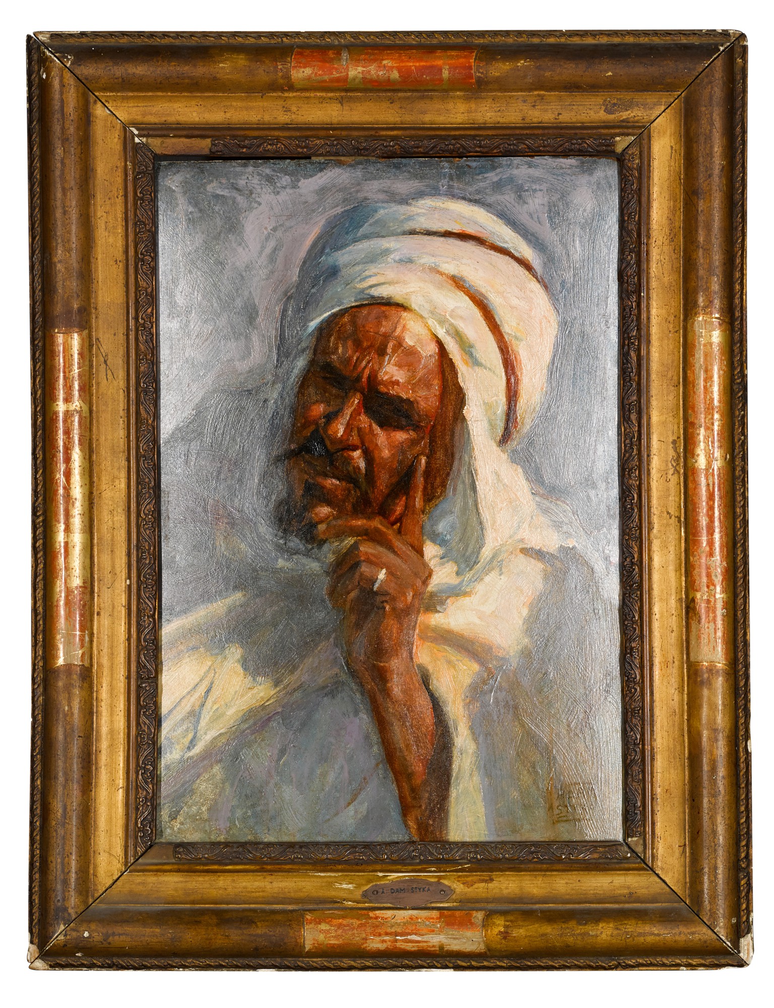 ADAM STYKA | MAN IN A WHITE TURBAN | European Art: Paintings ...