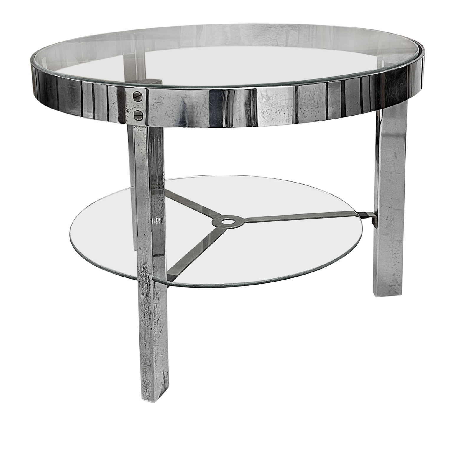 Milo Baughman Vintage Round Two-Tier Coffee Table Available For ...