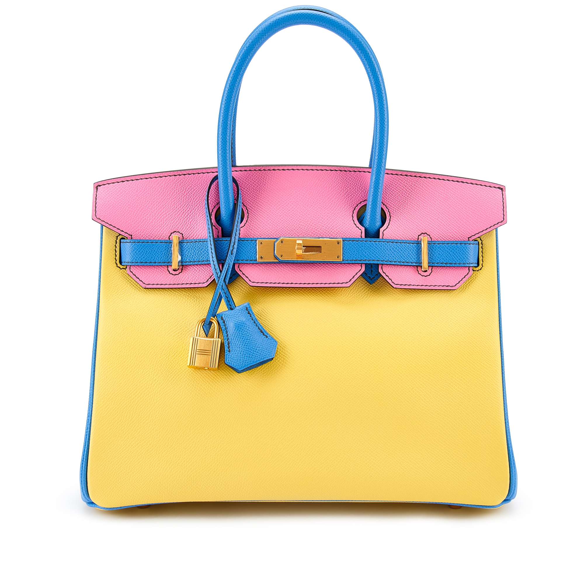 Jaune Poussin, Rose Confetti and Bleu Paradis Epsom HSS Birkin 30 ...
