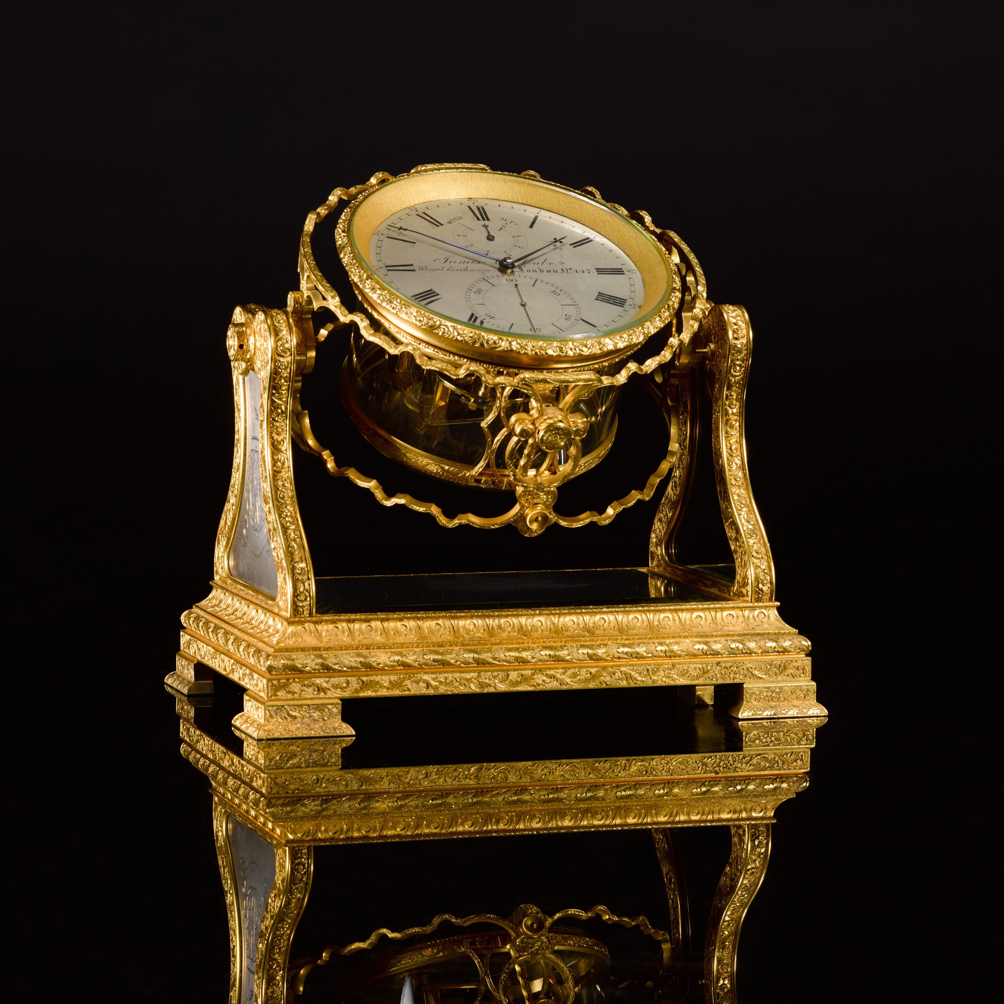James McCabe No.447. An engraved gilt-brass eight-day desk chronometer ...