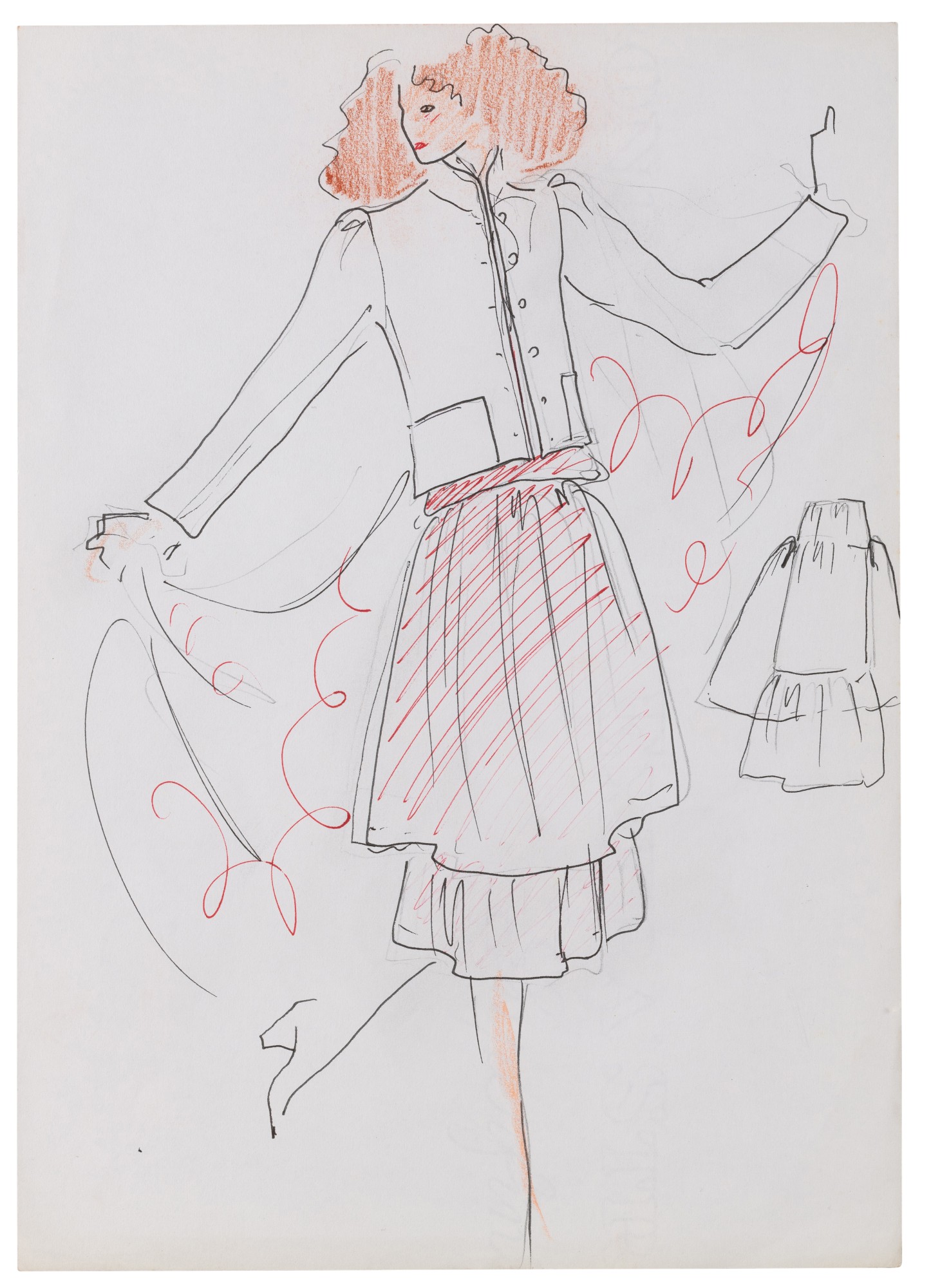 Two original sketches for fashion, end of the 70's | Deux croquis de ...
