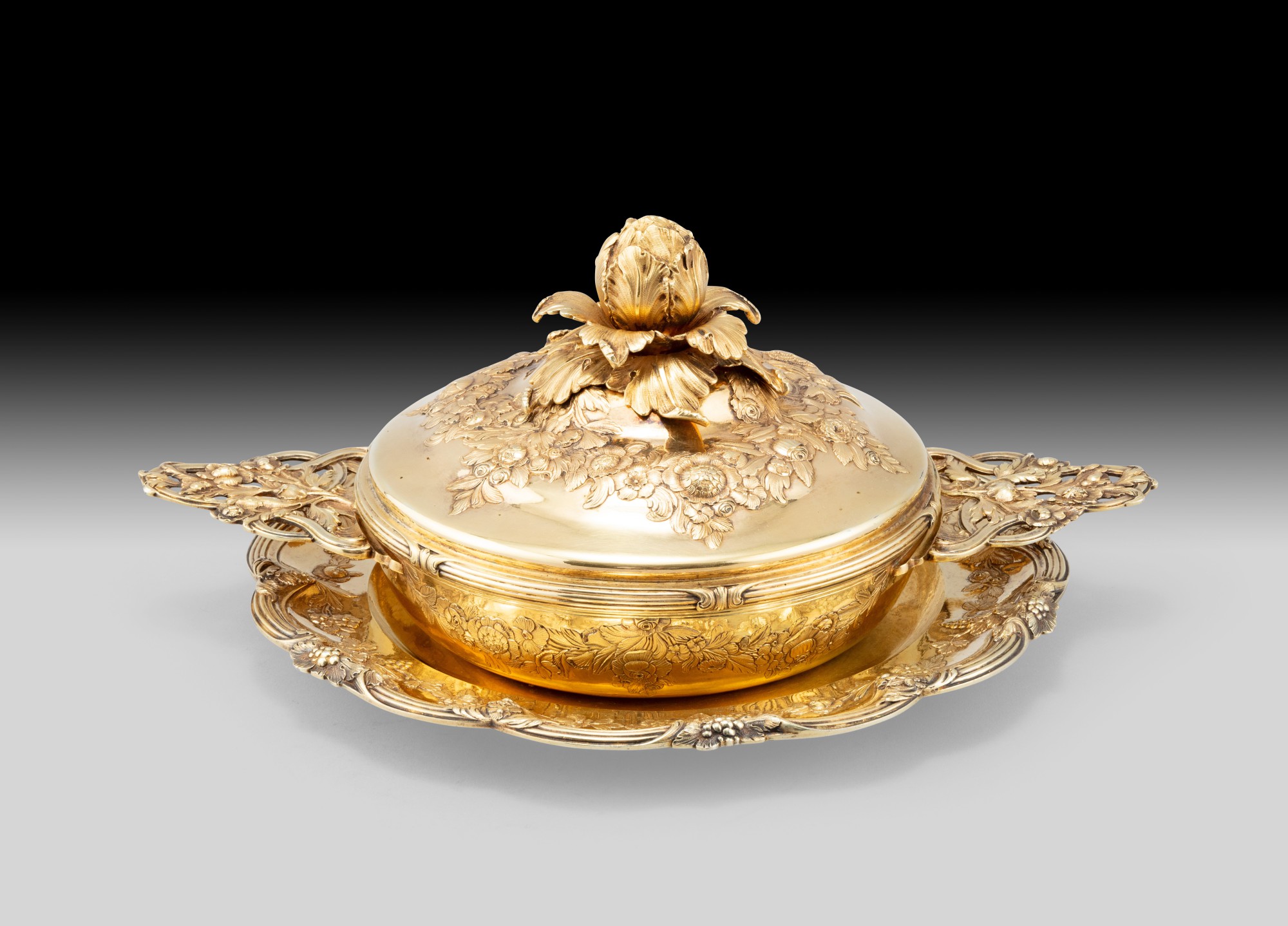 A silver-gilt covered ecuelle with stand, Jean-Louis III Imlin ...
