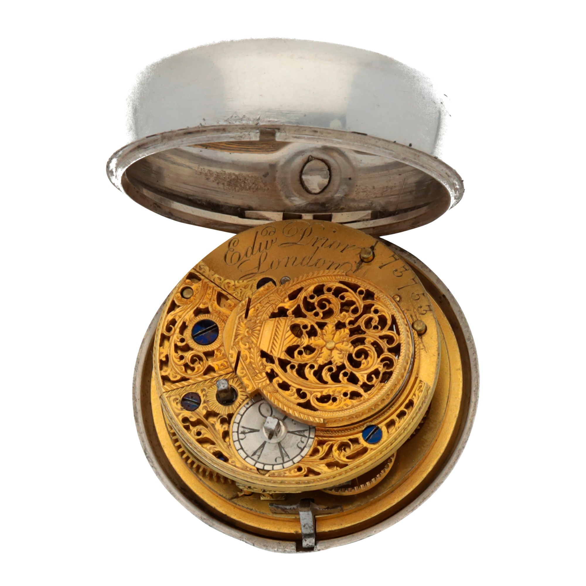 EDWARD PRIOR | A SILVER AND TORTOISESHELL TRIPLE CASED WATCH 1821, NO ...