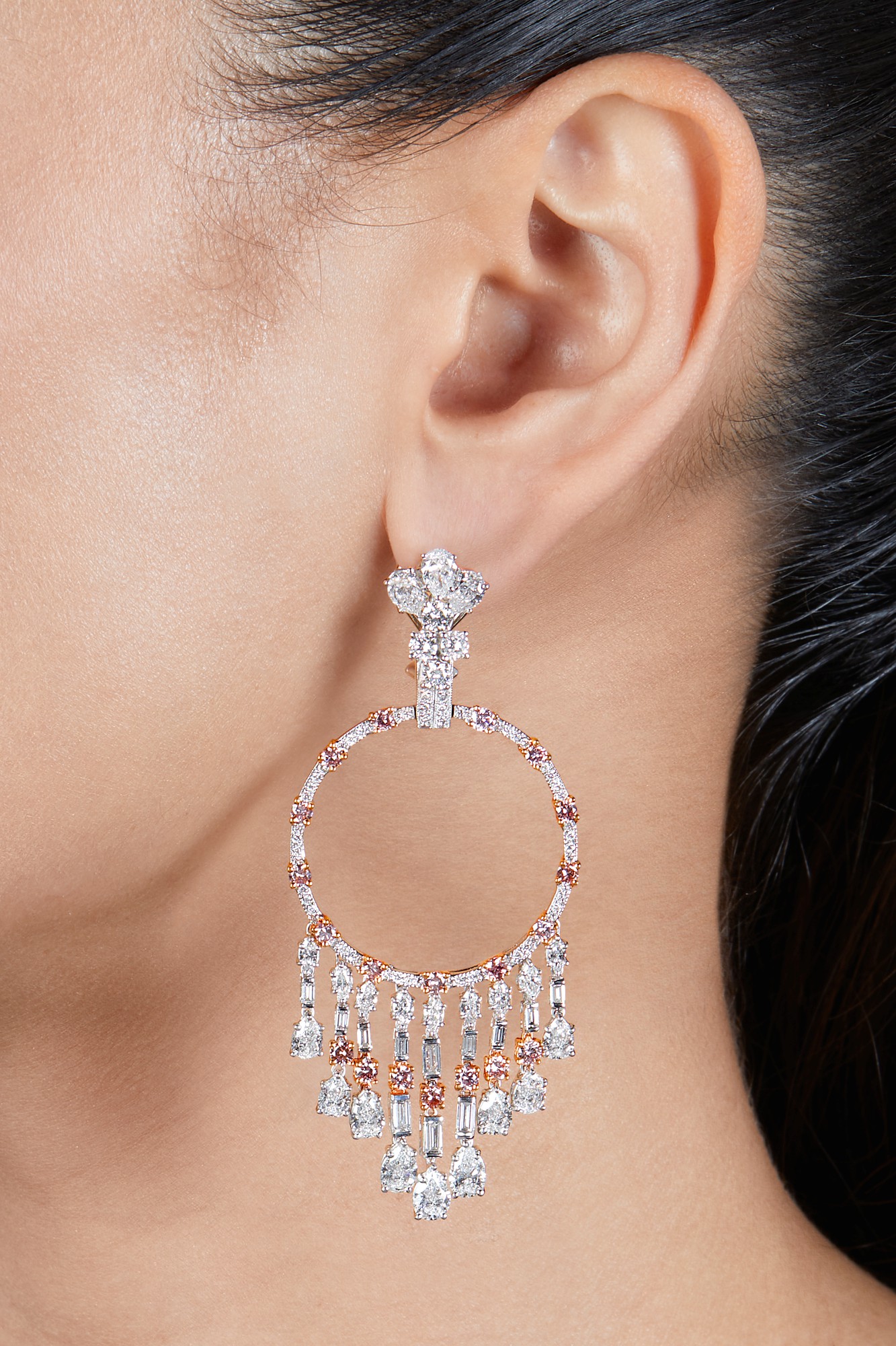 Pair of Diamond and Colored Diamond 'Gypsy' Pendant-Earclips | A Vision ...