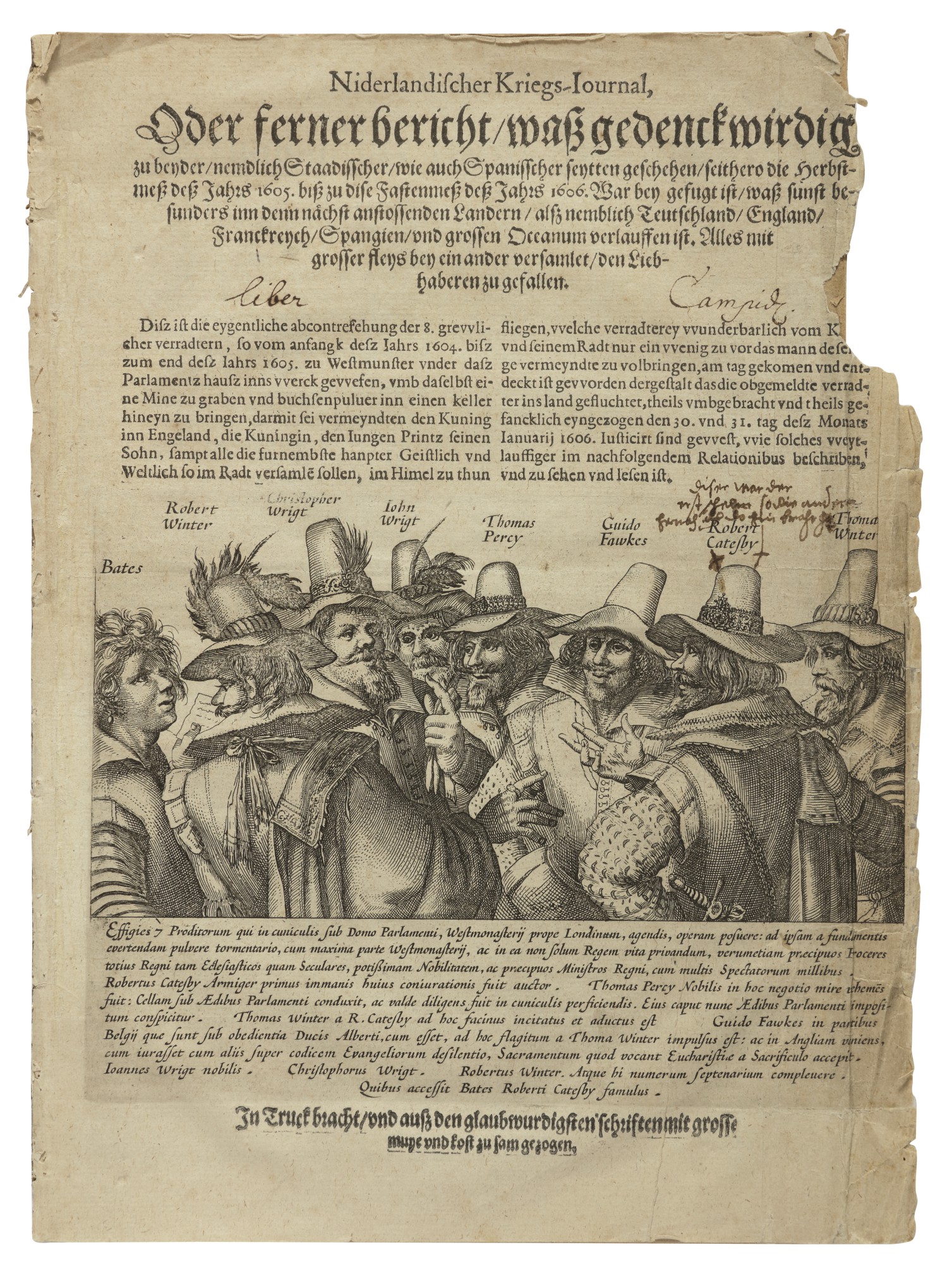 (GUNPOWDER PLOT) | Report of the Gunpowder Plot in Niderlandisher ...