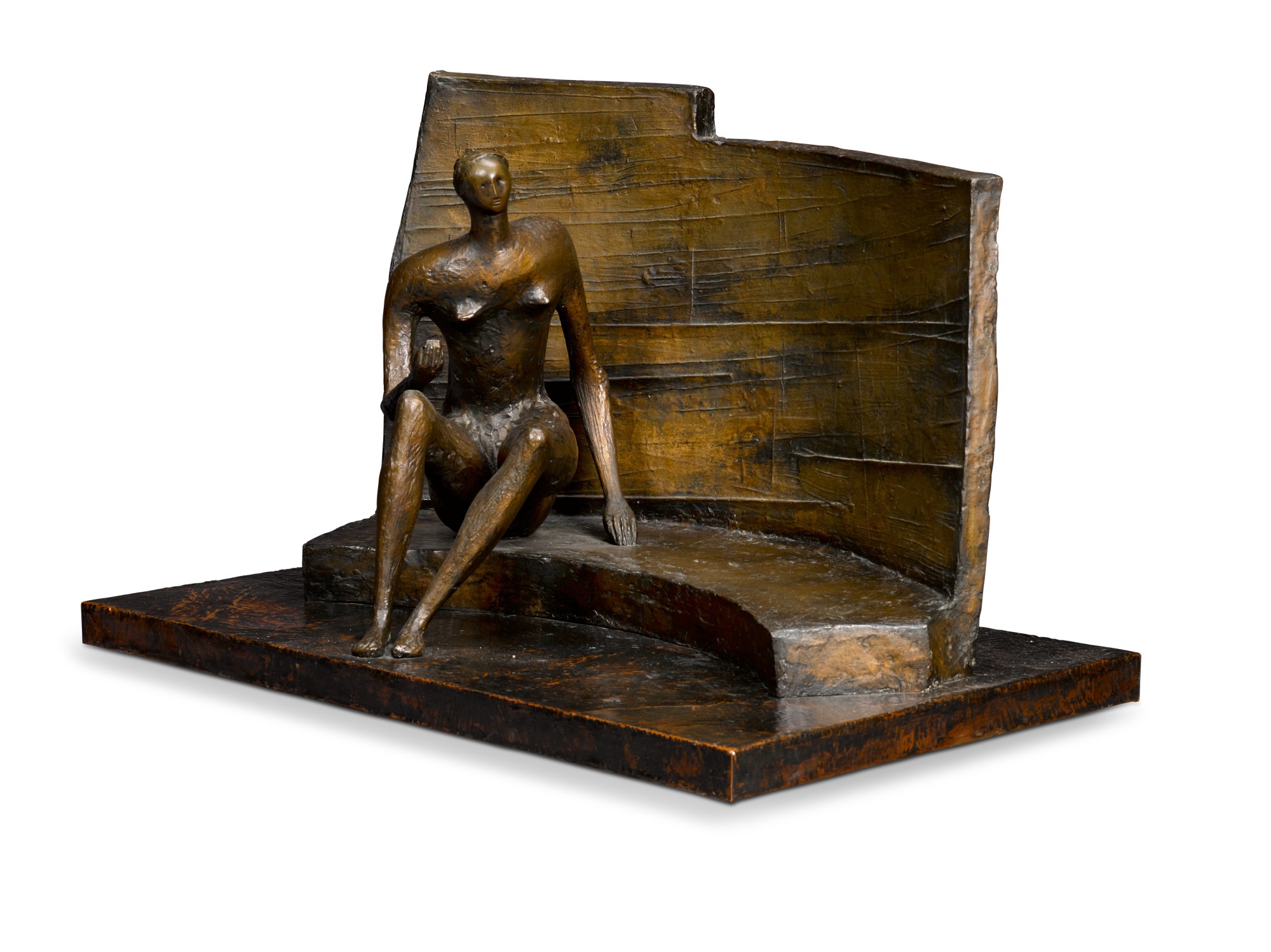 Seated Figure Against Curved Wall | British Art Evening Sale: Modern ...