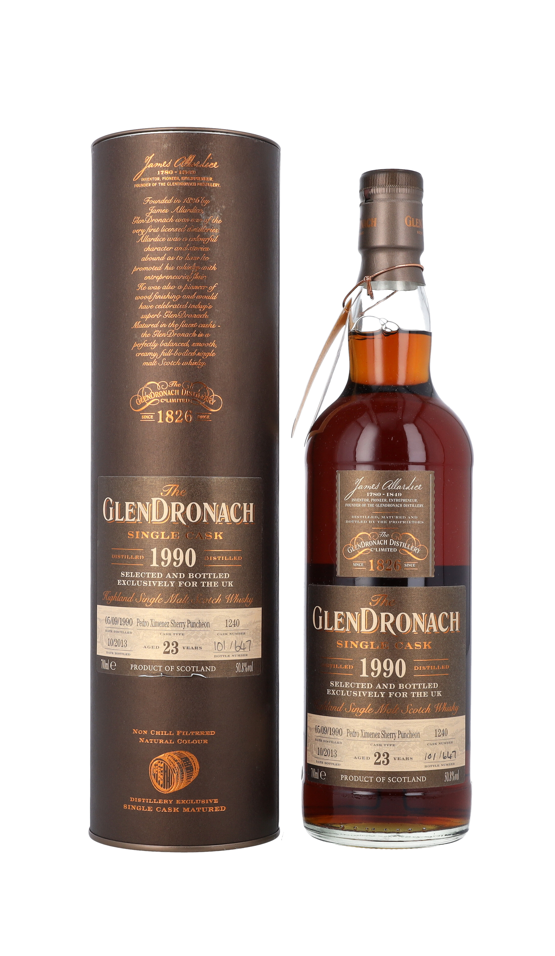 The Glendronach Single Cask 23 Year Old 50.8 abv 1990 (1 BT70) | Scotch ...